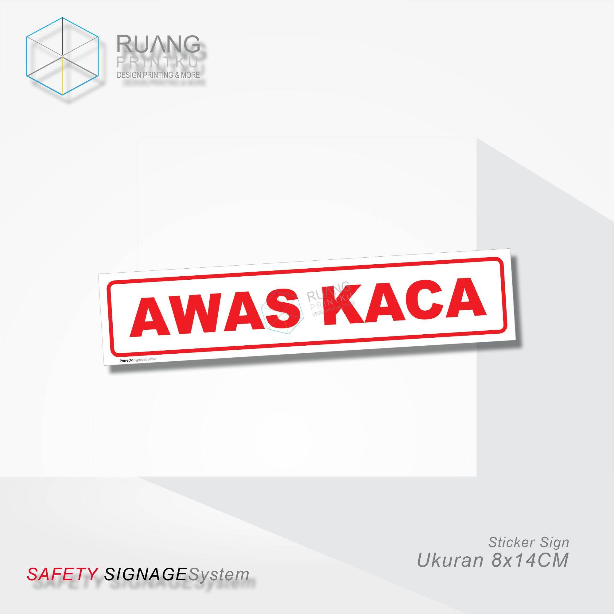 Sign Sticker PINTU AWAS KACA | Lazada Indonesia