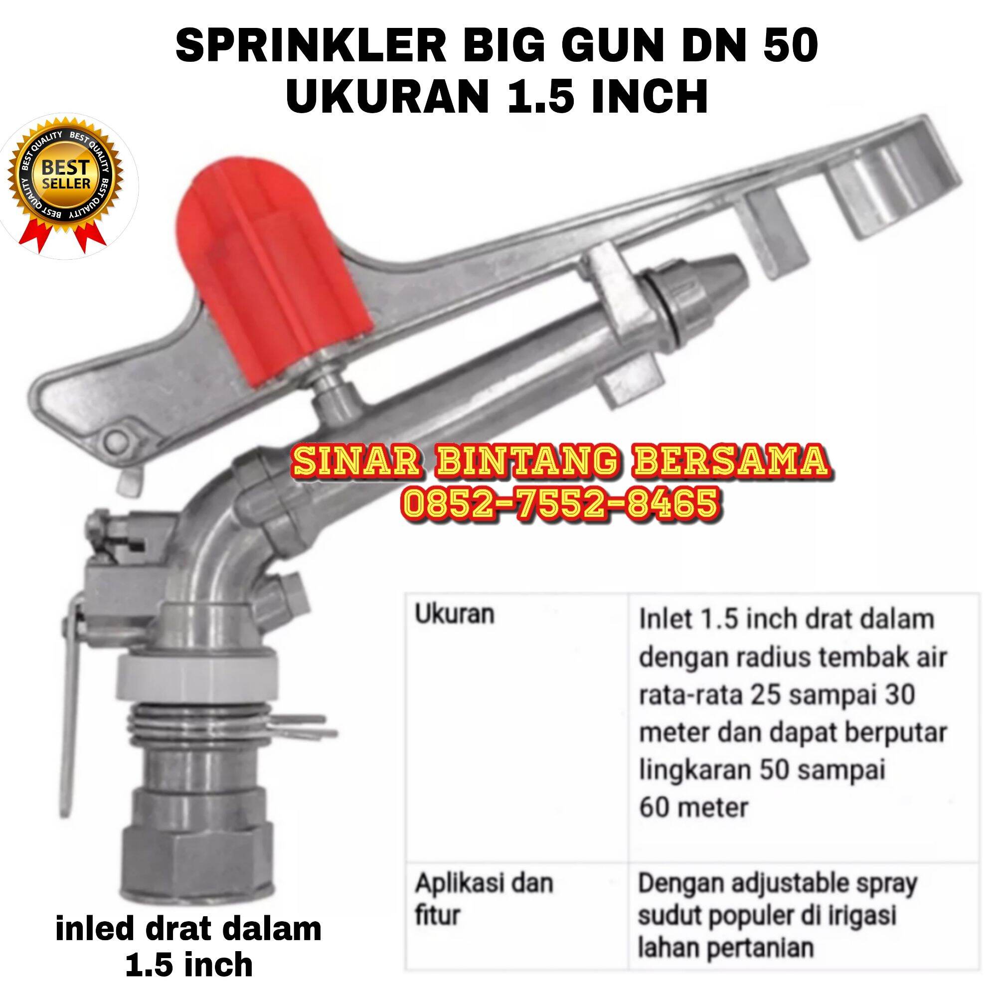 SPRINKLER BIG GUN DN 50 UKURAN 1.5 INCH | SPRINKLER PERTANIAN | Lazada ...