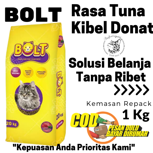 Bolt Makanan Kucing Rasa Tuna Repack 1 Kg | Lazada Indonesia