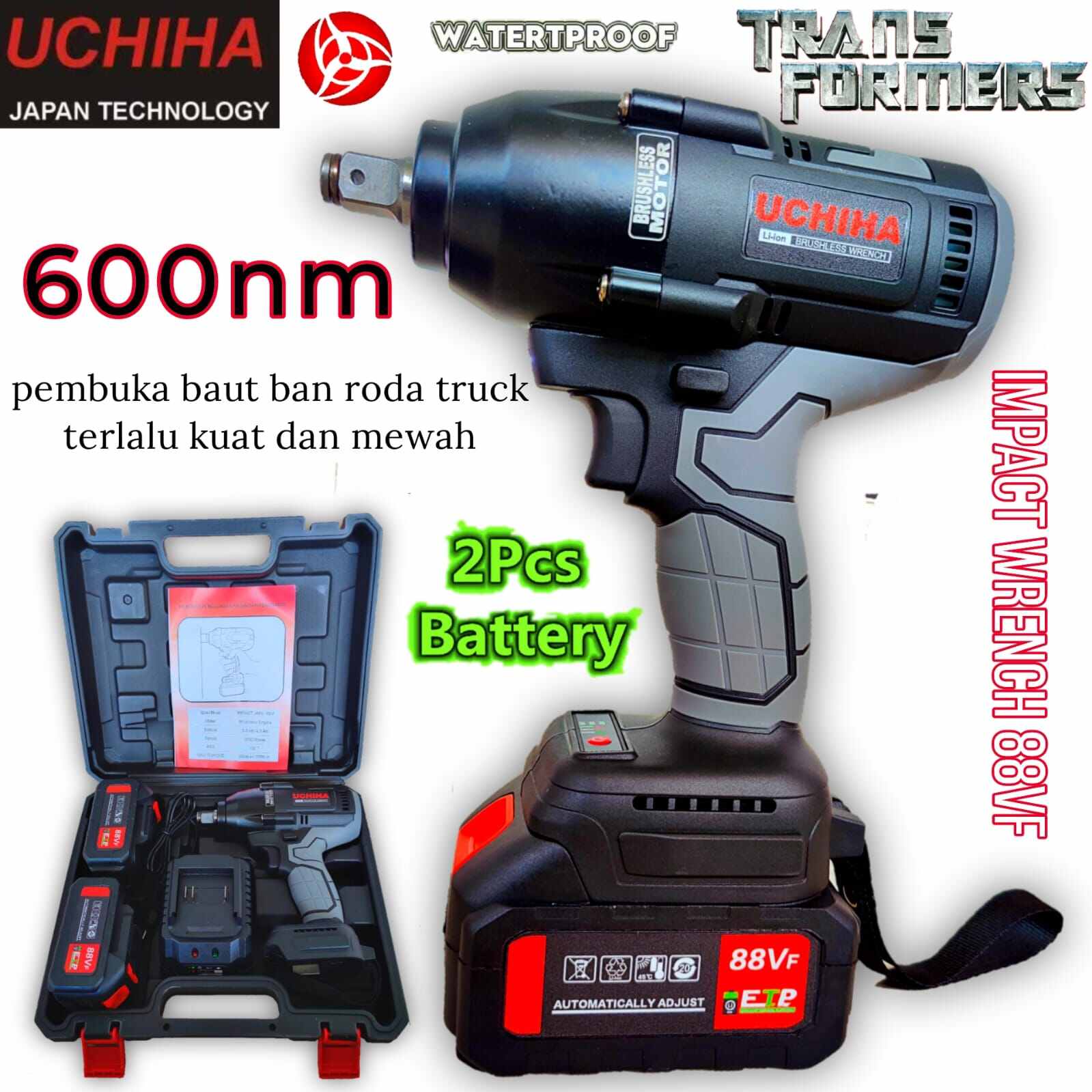 Impact wrench 88vf uchiha mesin pembuka baut ban roda truck mobil motor ...
