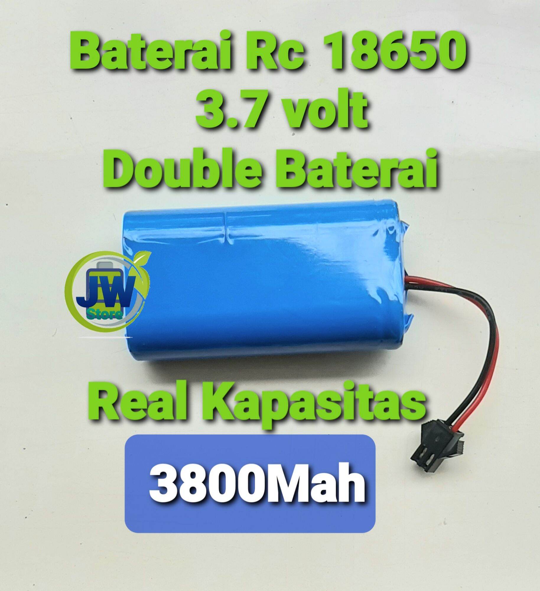 Baterai RC 18650 3.7 volt + Bms proteksi Real kapasitas 3800Mah ...