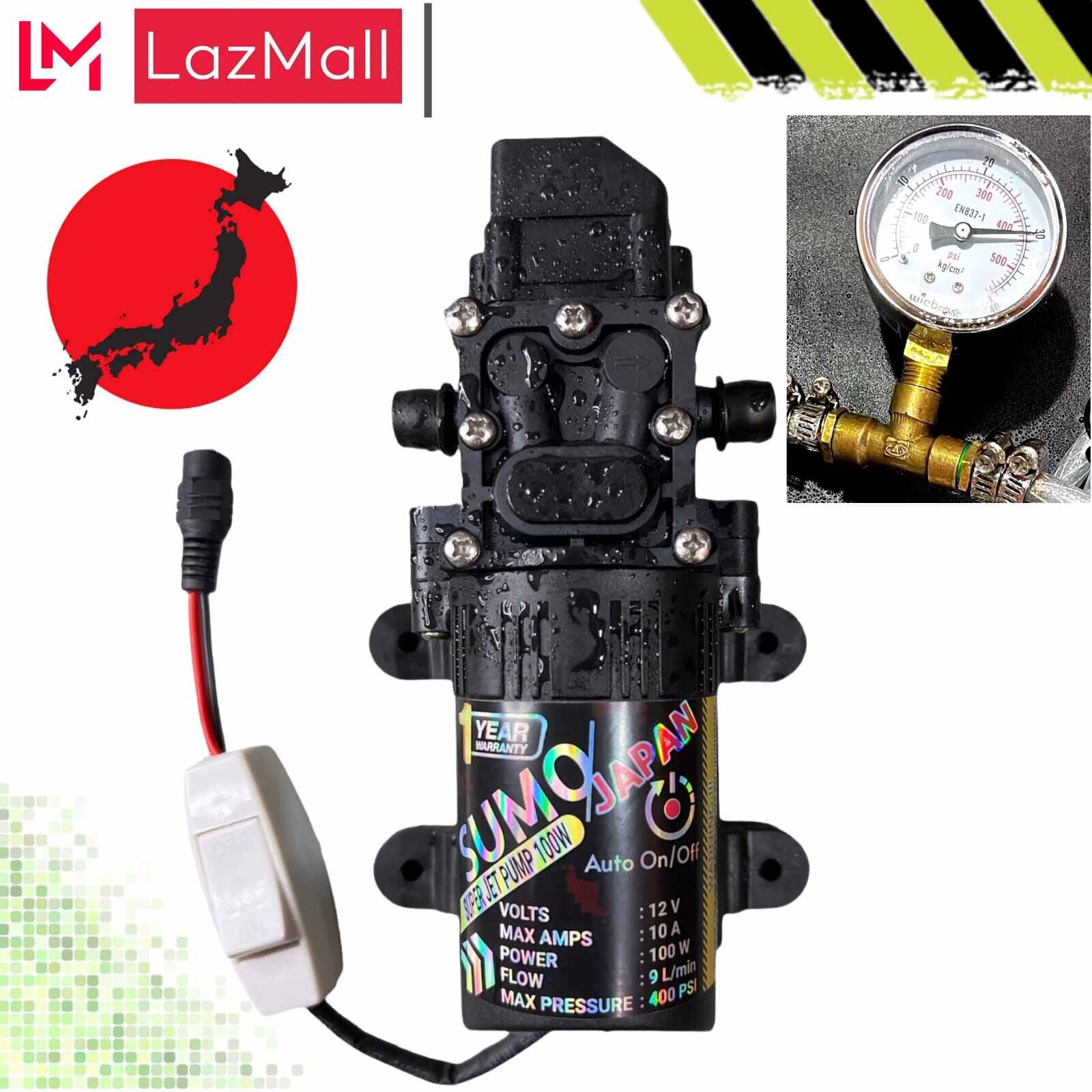 Pompa Air Otomatis Sumo JAPAN +400psi DC Water Pump 100W Alat steam jet ...