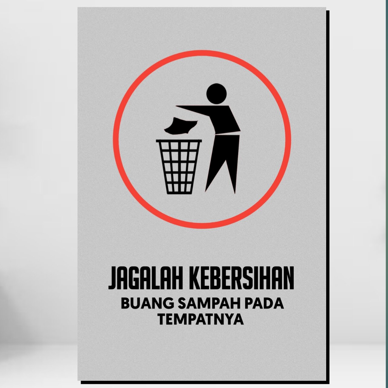 Hiasan dingding buang sampah pada tempatnya/walldecor | Lazada Indonesia