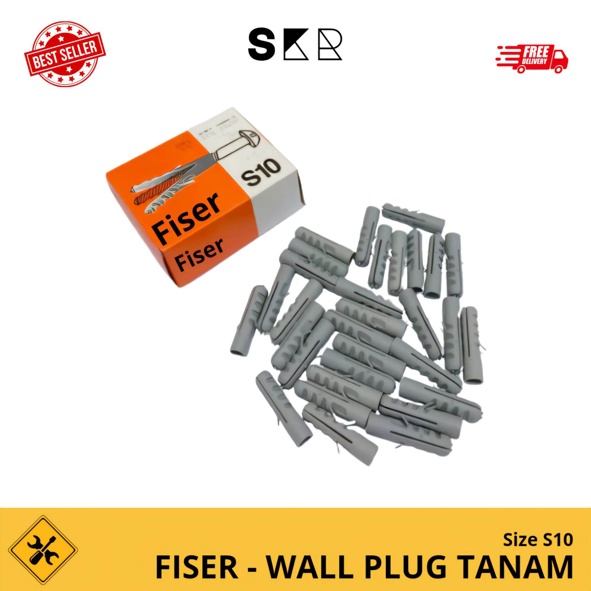 Fiser S10 50pcs- Wall Plug Pengencang Skrup Tembok - Plastik Skrup ...