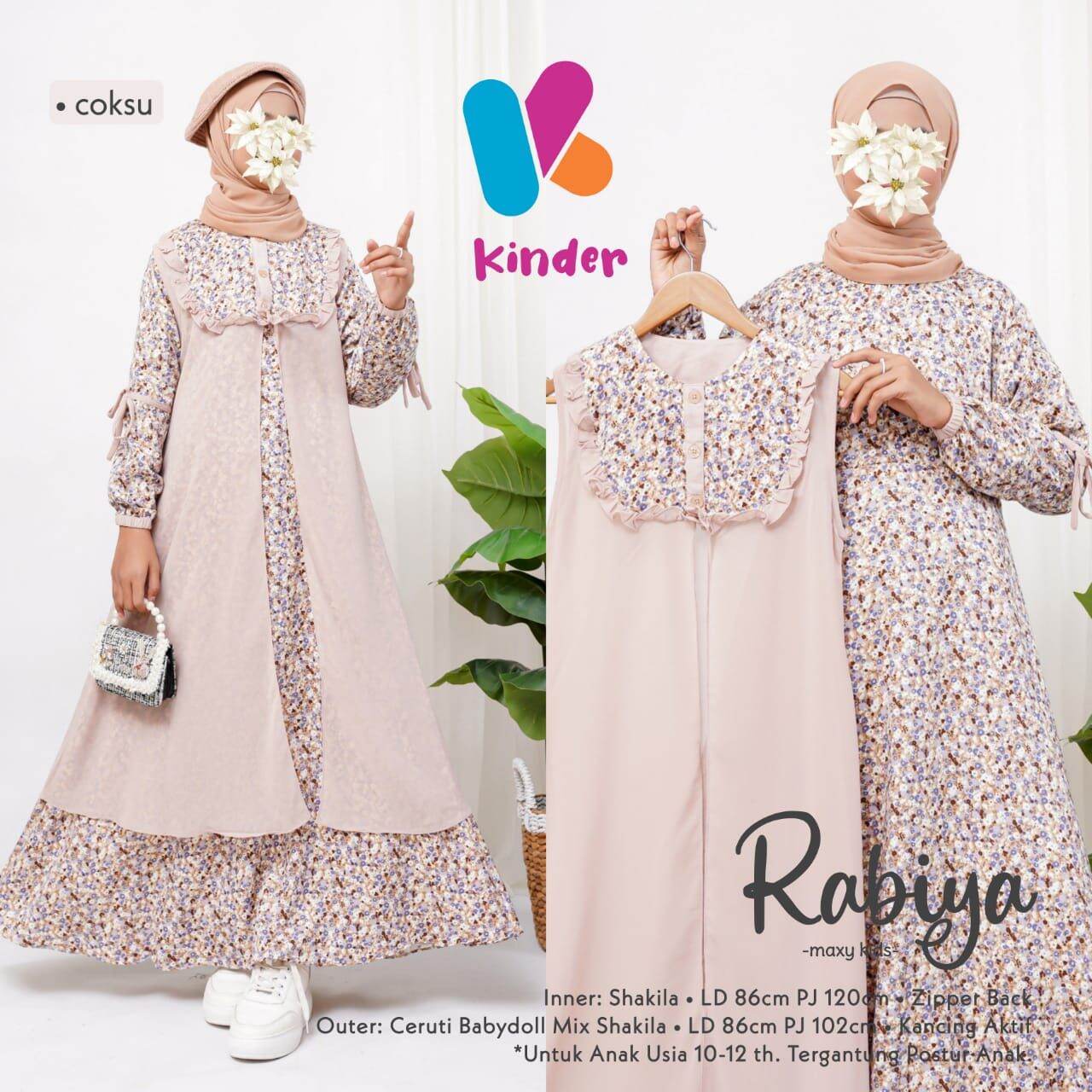 SET DRESS KIDS INNER DAN OUTER ROMPI ANAK USIA 9-12 TAHUN / ONE SET ...