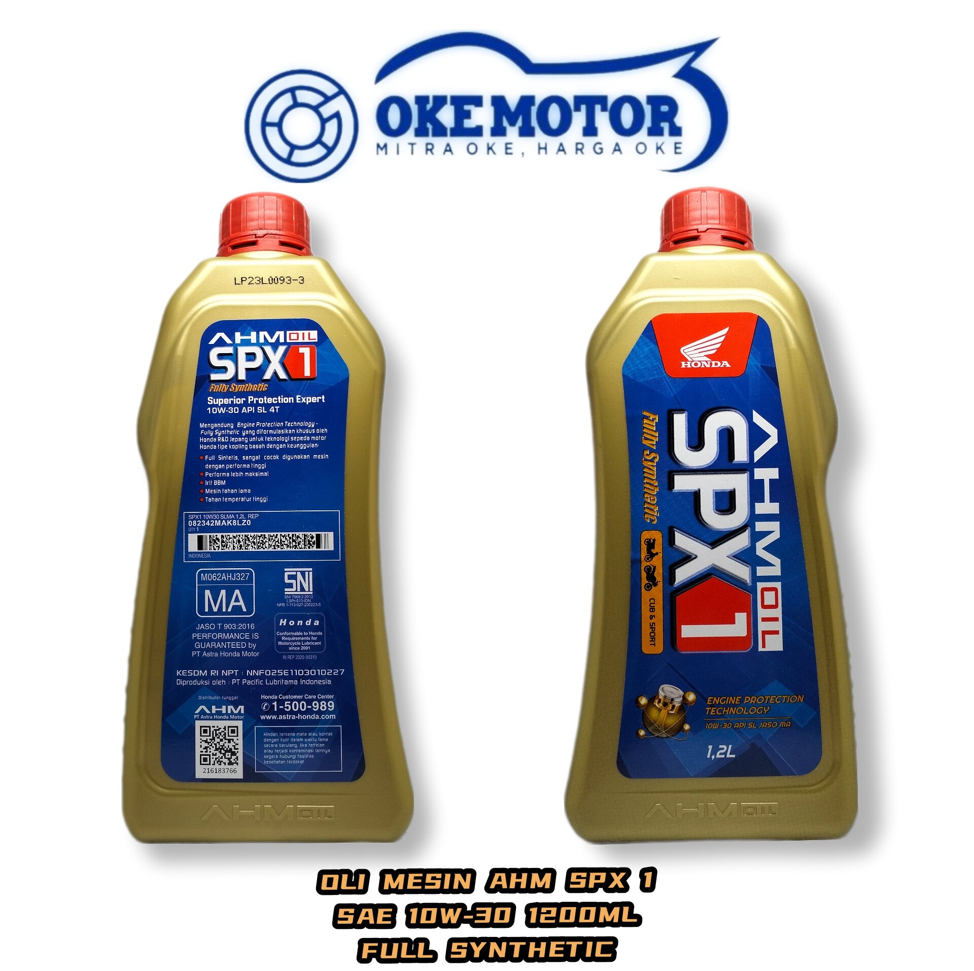 OLI AHM SPX 1 Full Synthetic 4T SAE 10W-30 1200ml | Lazada Indonesia