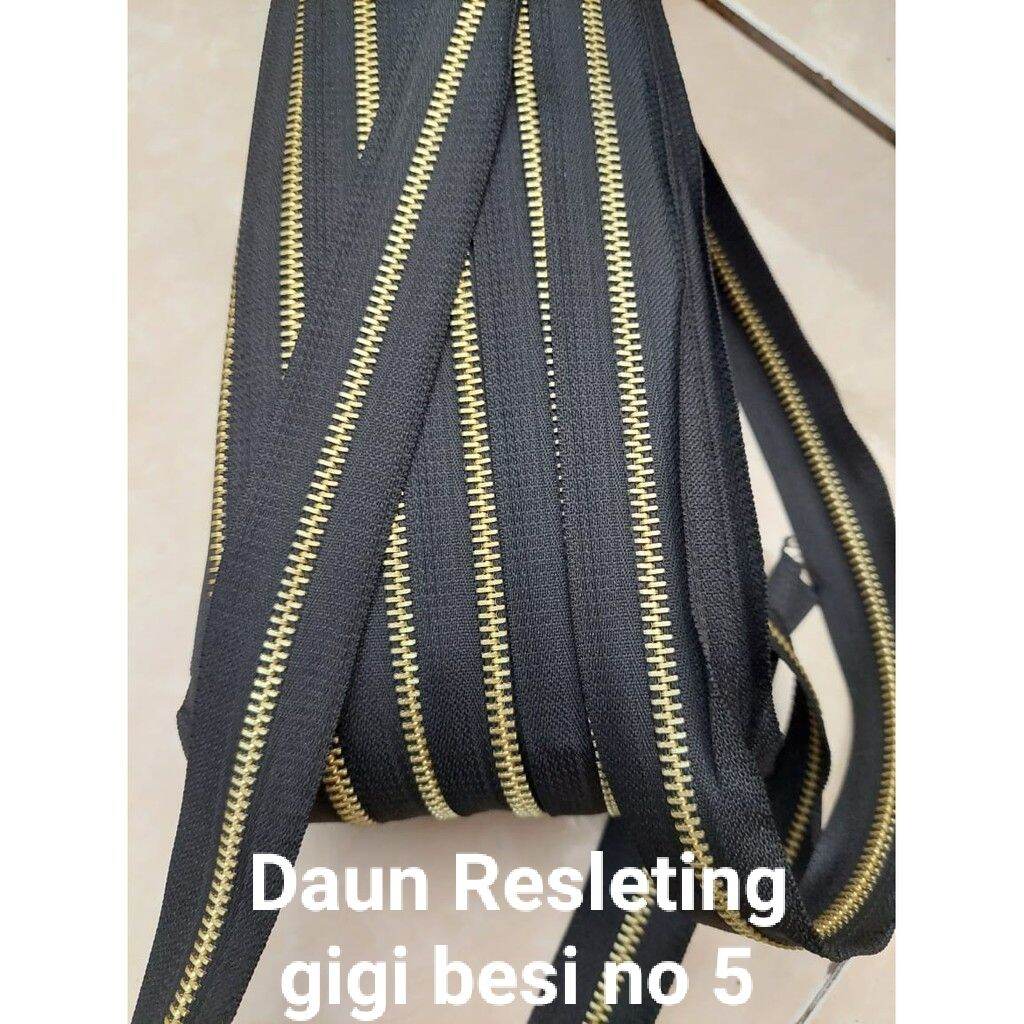 90 METER DAUN RESLETING GIGI BESI NO 5, REL DAUN GIGI BESI, ZIPPER GIGI ...