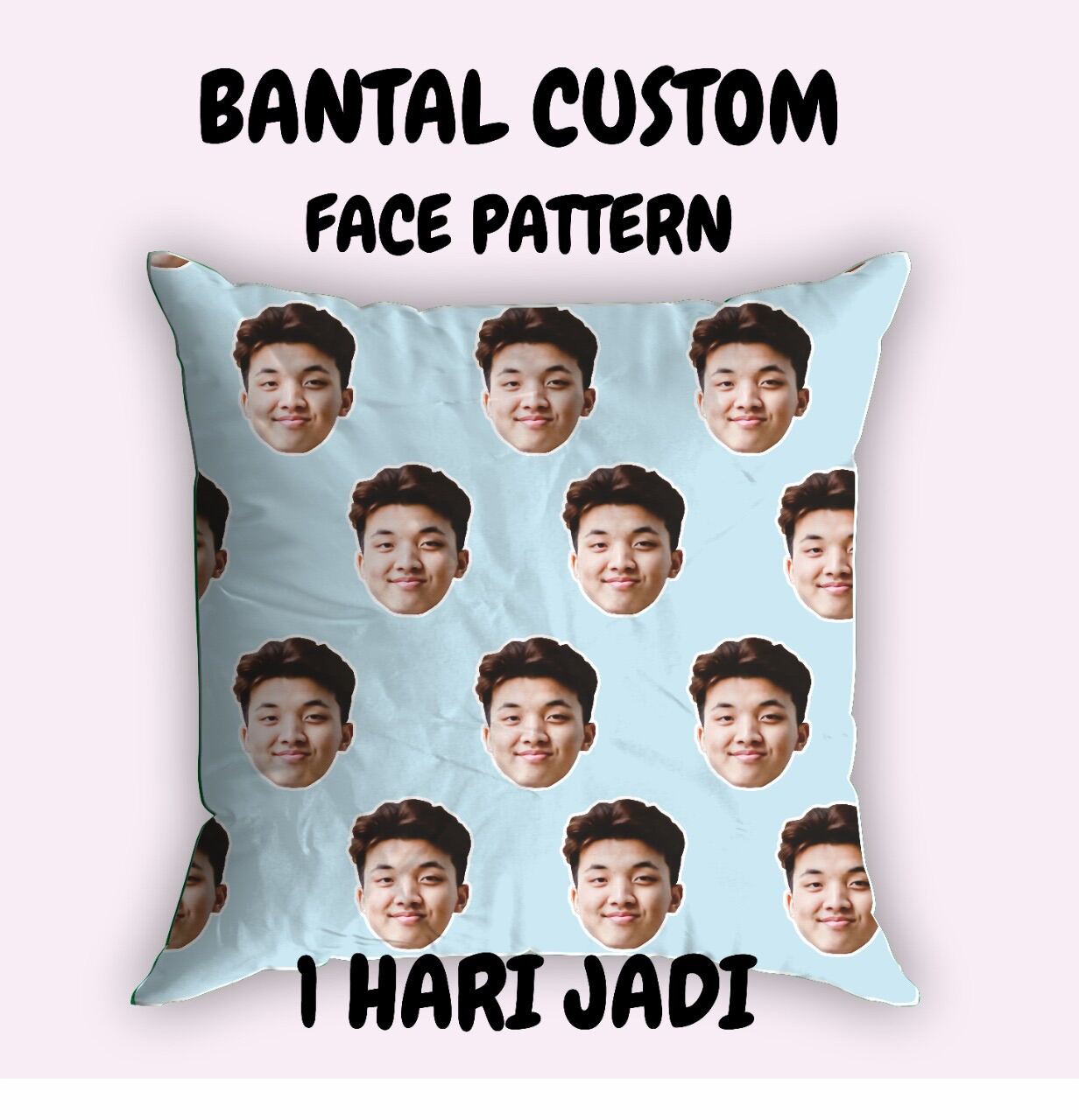 Bantal Foto Custom FACE PATTERN 1 Hari Jadi | Lazada Indonesia