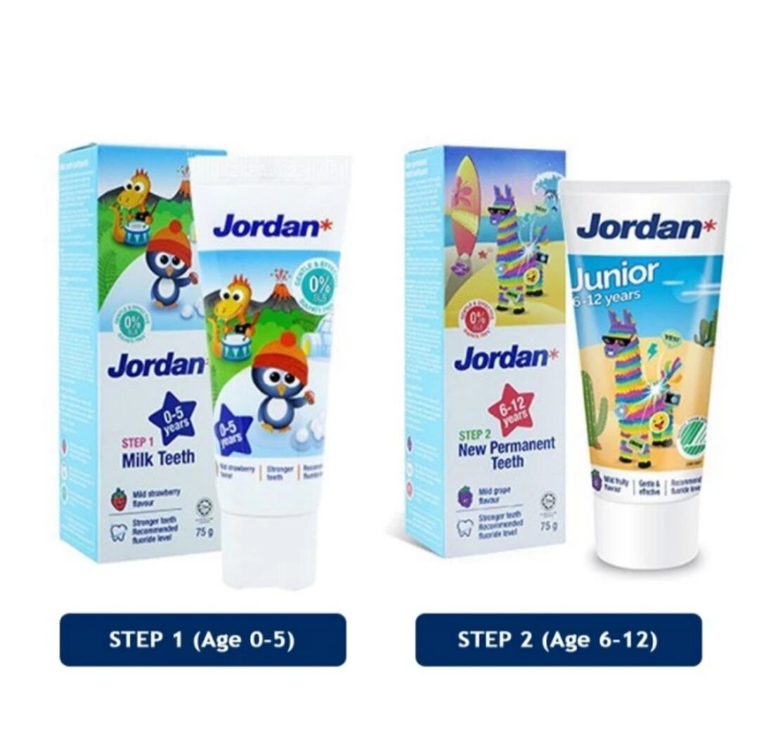 Jordan Toothpaste 75gr Step 1 / Step 2 - Odol Bayi Anak 0-5 / 6-12 Thn ...