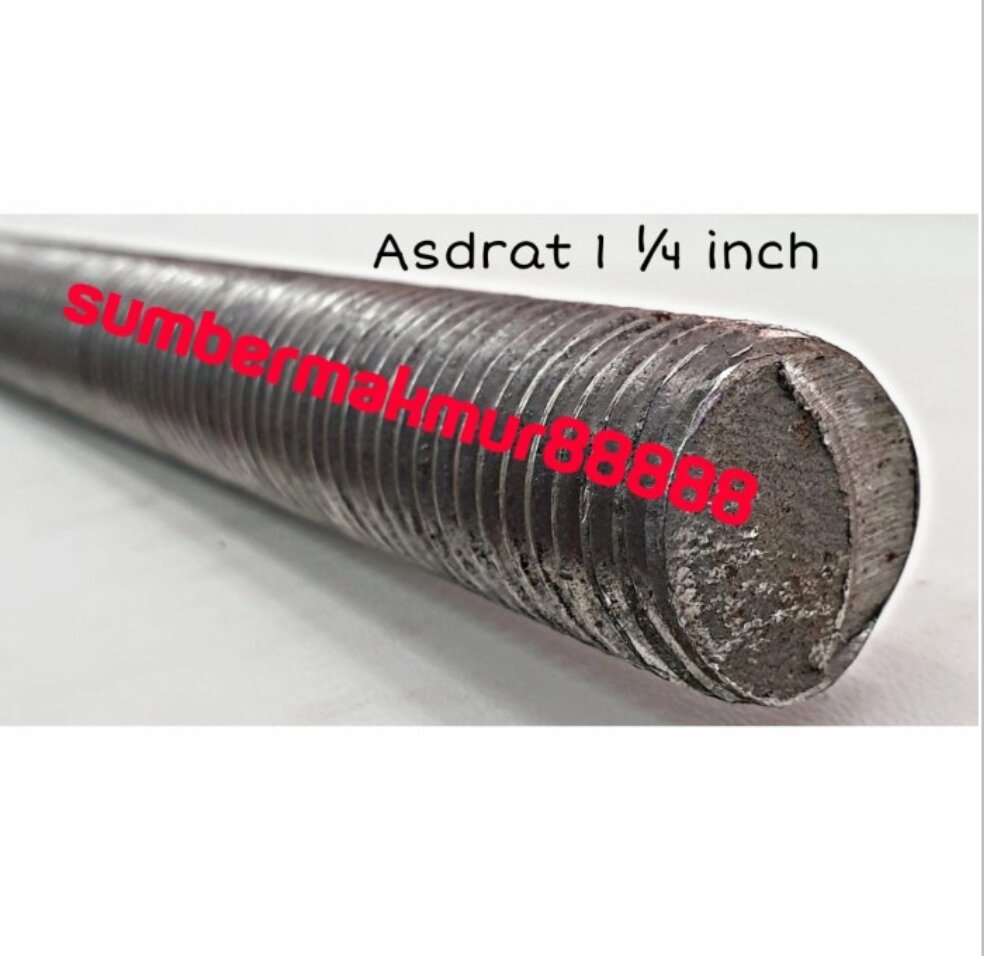 Asdrat Besi Mentah 1 1/4 inch Baut Stud Bolt Full As drat | Lazada ...
