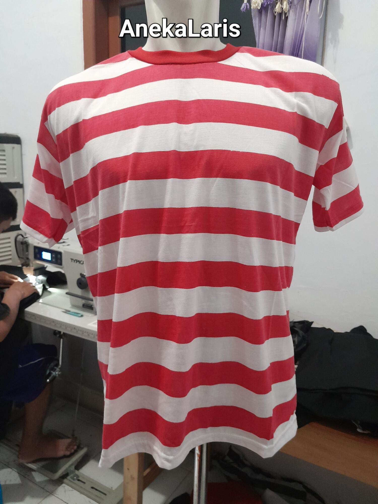 KAOS LOREK POLOS| KAOS LOREK MERAH PUTIH| KAOS LOREK MADURA | Lazada ...