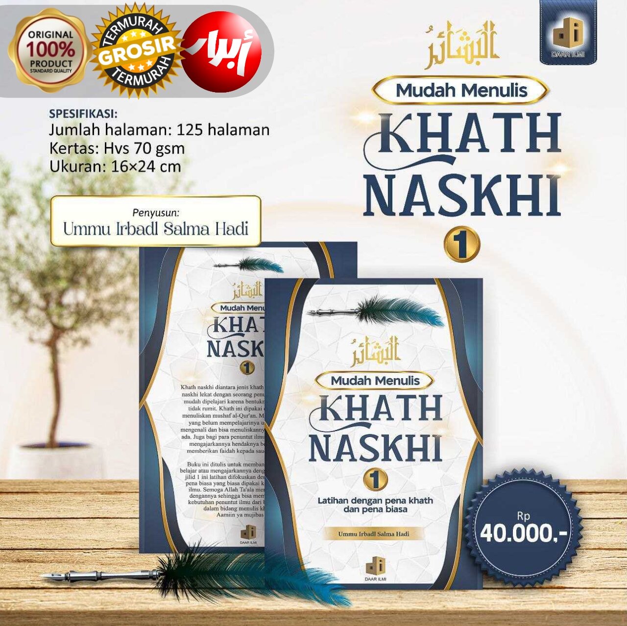 Buku MUDAH MENULIS KHATH NASKHI Jilid 1 - daar ilmi - belajar khot ...