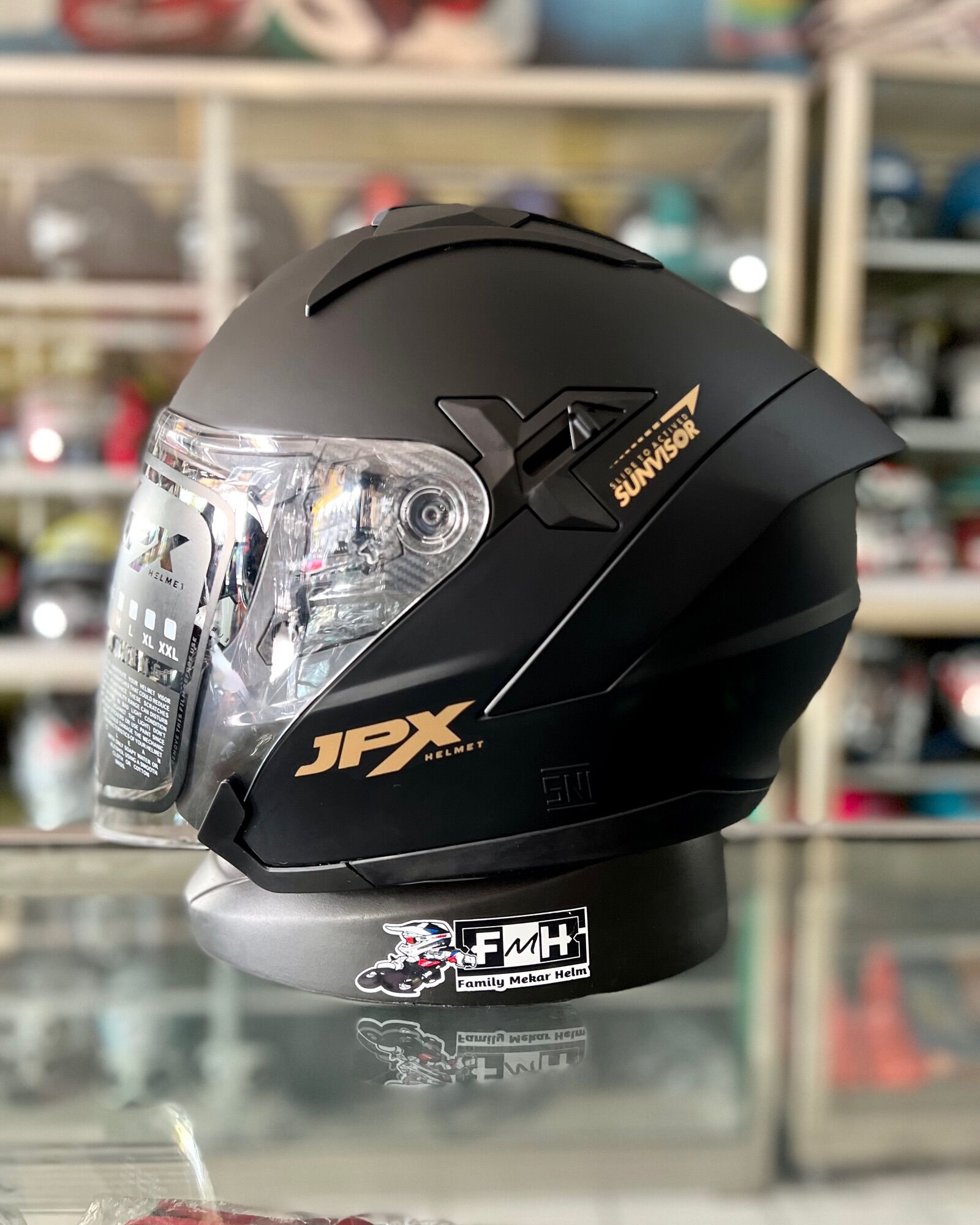 HELM JPX NOVA X SOLID BLACK DOF | Lazada Indonesia