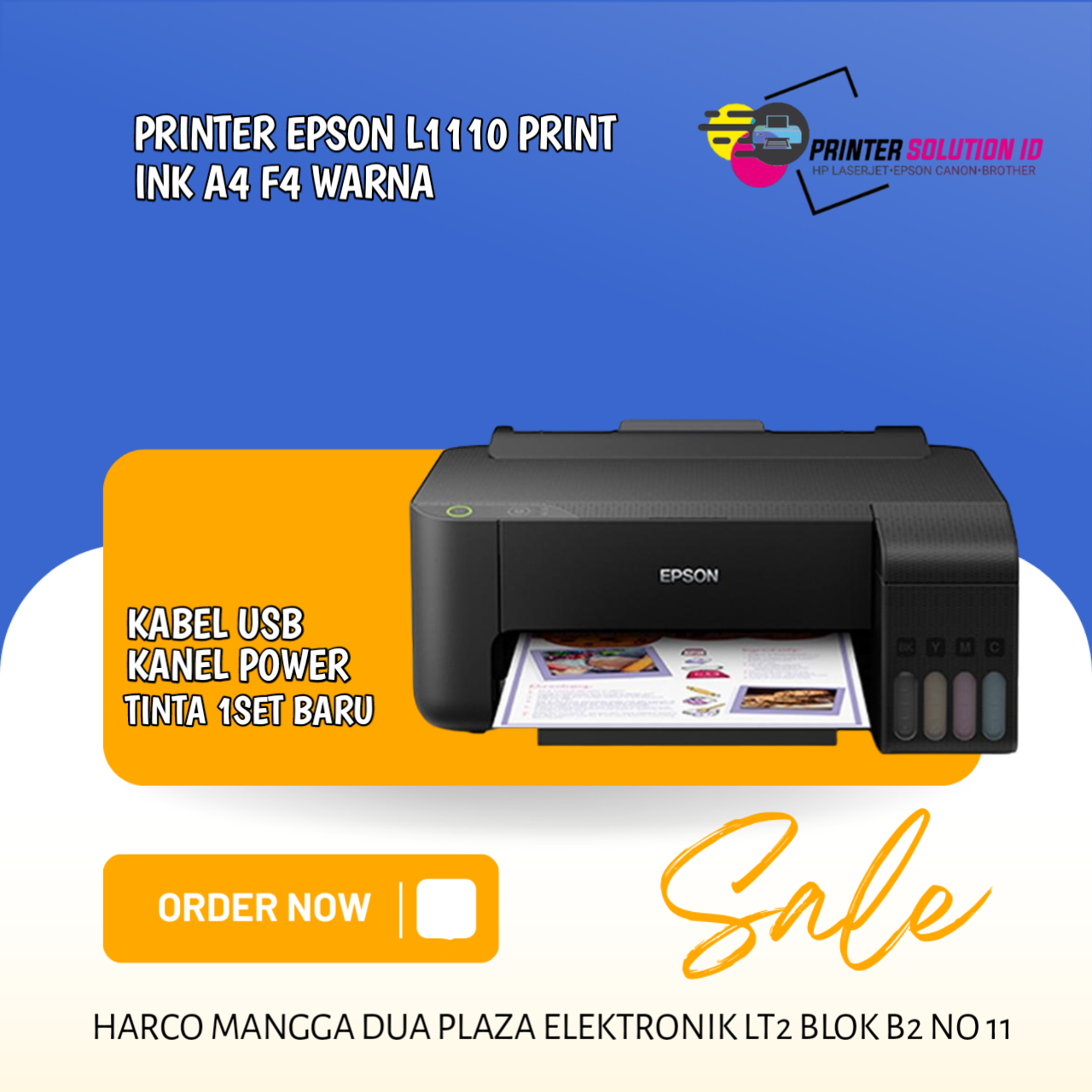 Printer Epson L1110 print warna A4 | Lazada Indonesia