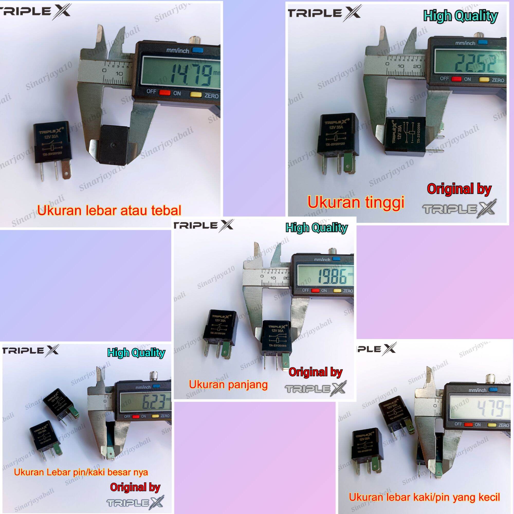relay mini 4kaki 5kaki lampu stater bendik pemutus pengisian ac fan ...