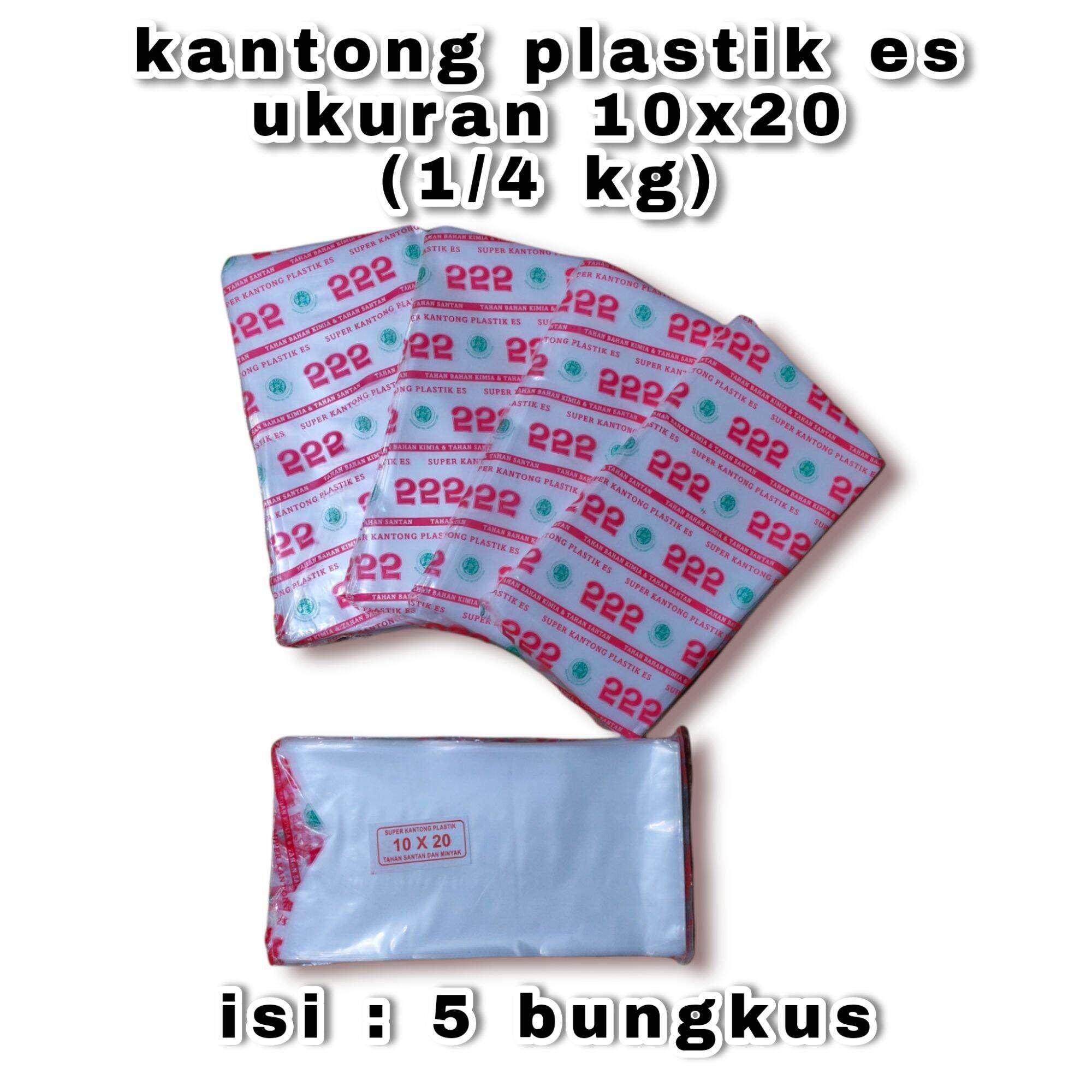kantong plastik PE uk 10x20 (isi 5 bungkus) √ plastik es √ plastik air ...
