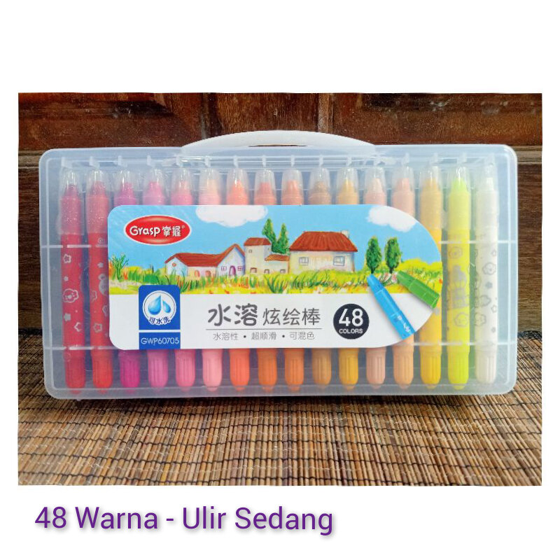 Krayon Crayon Grasp 48 Ulir Sedang Warna Krayon lembut Krayon Mewah ...