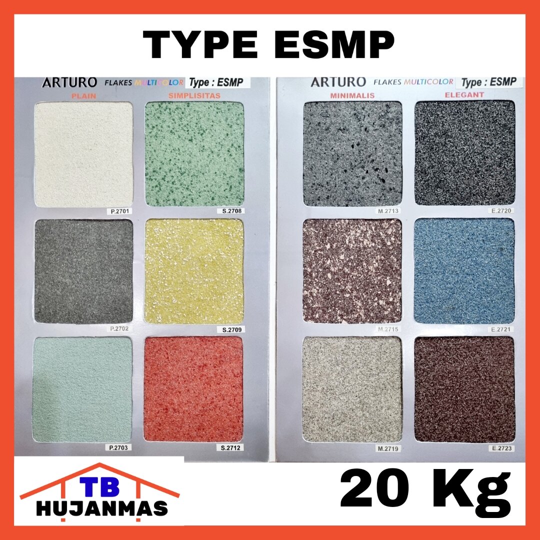 ARTURO Cat Tembok Dinding Tekstur 20 Kg Tipe ESMP Flakes Multicolor ...