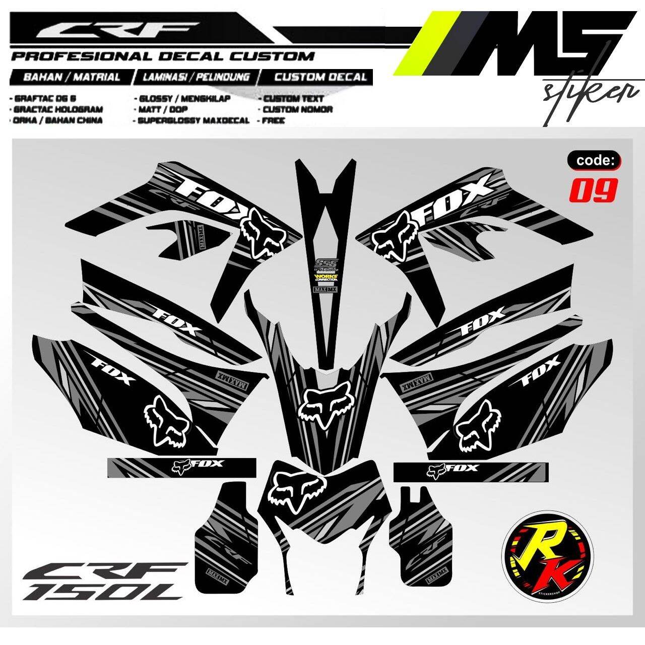 Decal Sticker Striping Variasi Fullbody CRF 150 L FOX (BISA TAMBAH ...