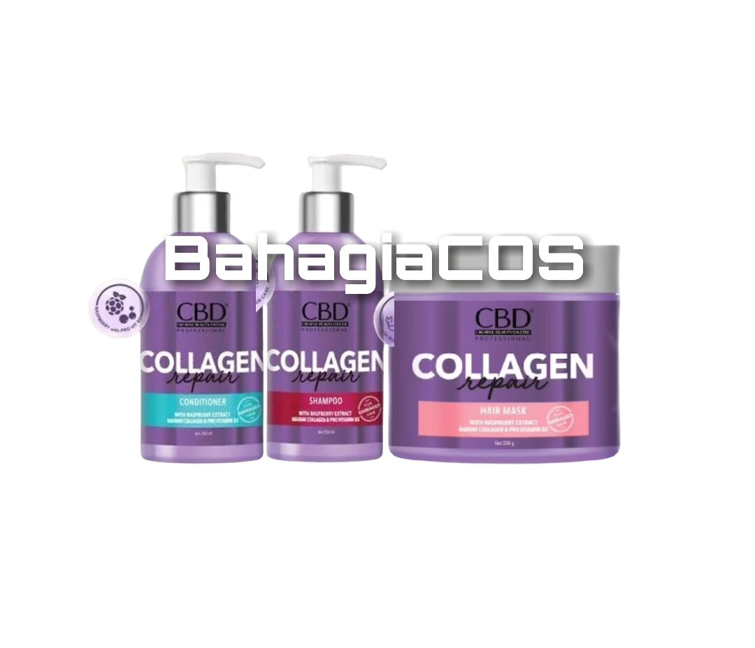 CBD Collagen Hair Mask 500gr + Collagen Shampoo + Collagen Conditioner ...