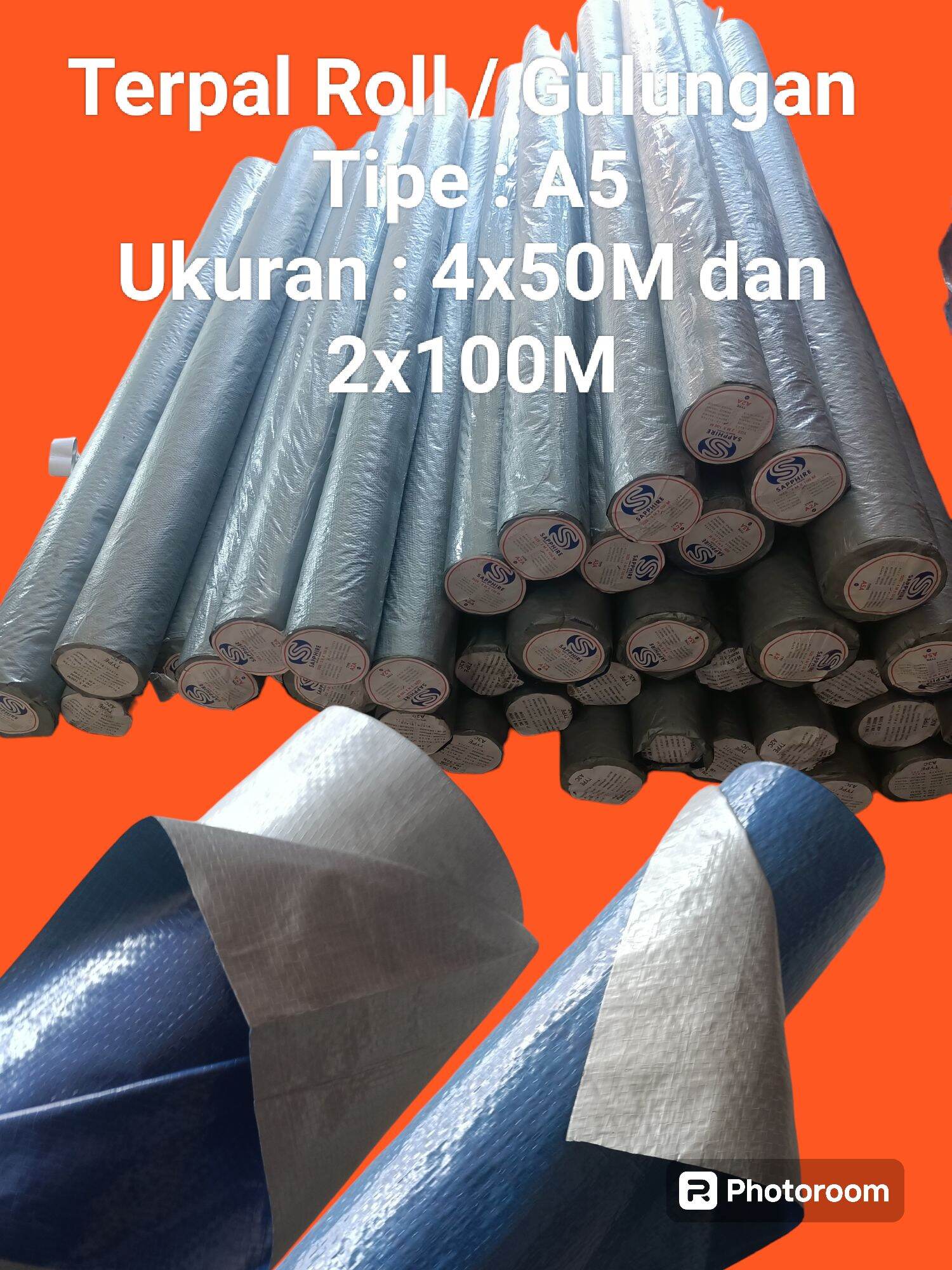 Terpal Roll / Gulungan Tipe A5 Ukuran 2x100M, 4x50M,cocok untuk kandang ...