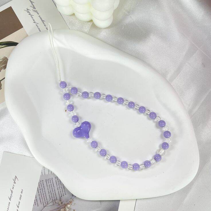 Gantungan Tali HP Model Manik Manik Beruang Kristal Mutiara Aesthetic ...