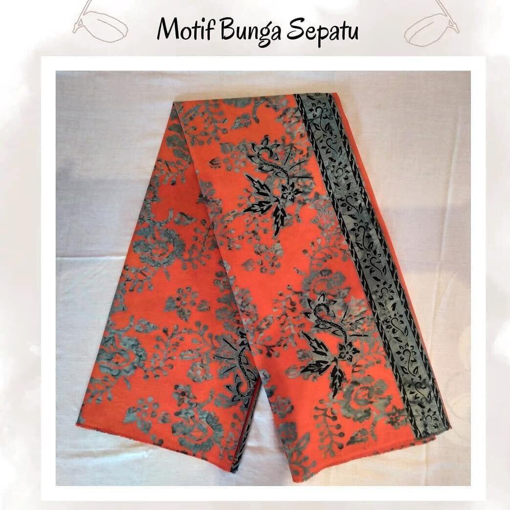 KAIN BATIK MOTIF BUNGA SEPATU 2M X 1,1M BATIK KHAS BANYUWANGI MLK ...