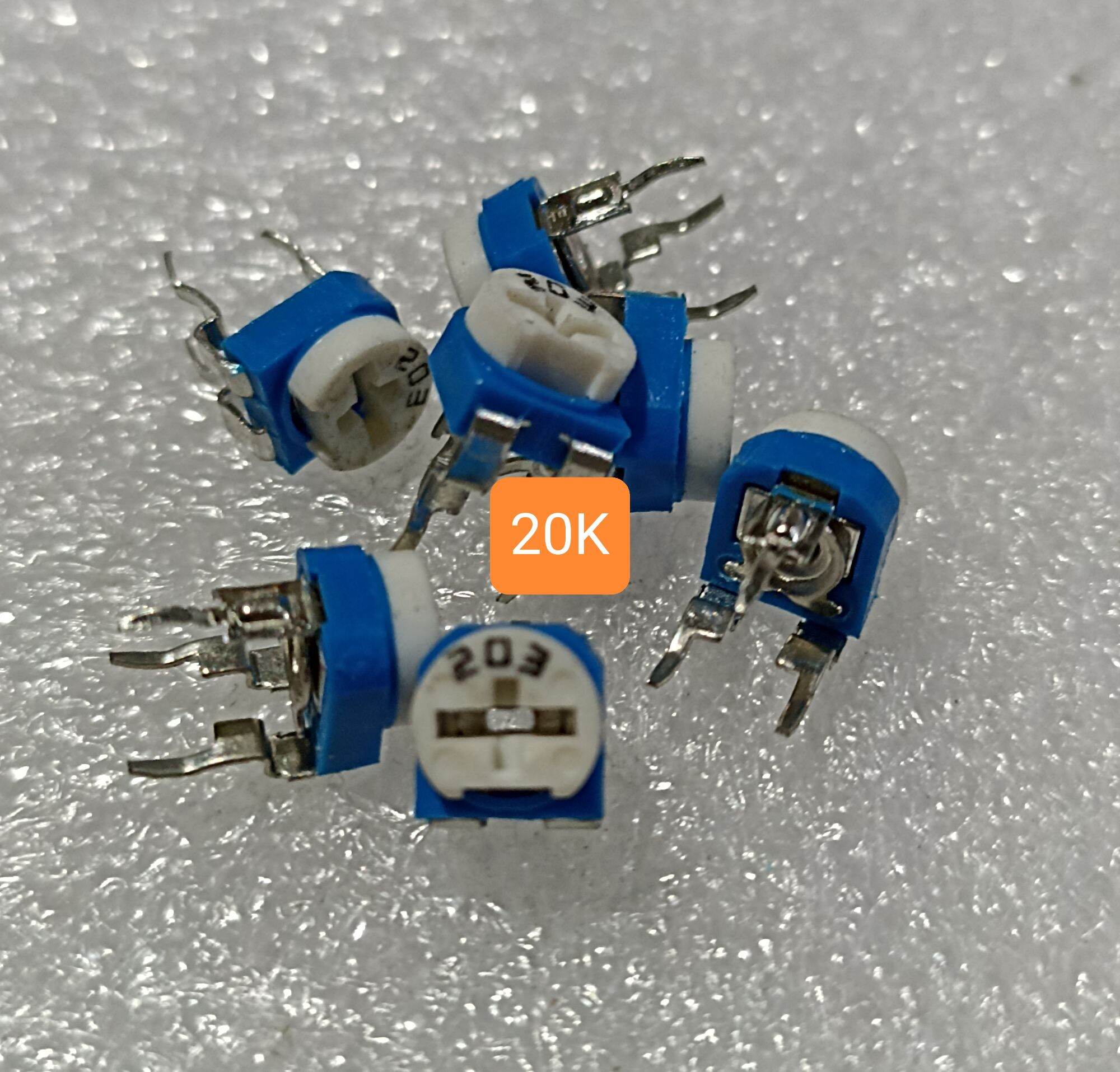 5BUAH Trimpot 20k ( 203 ) Trimpot Trimmer 20 K Variable Vertical Vr ...