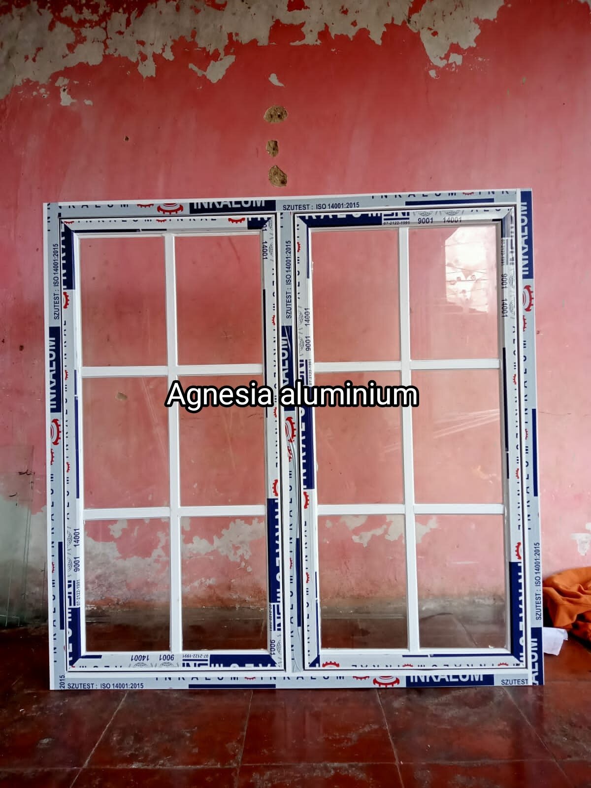 jendela aluminium double swing ukuran Tinggi 120cm x Lebar 120cm ...
