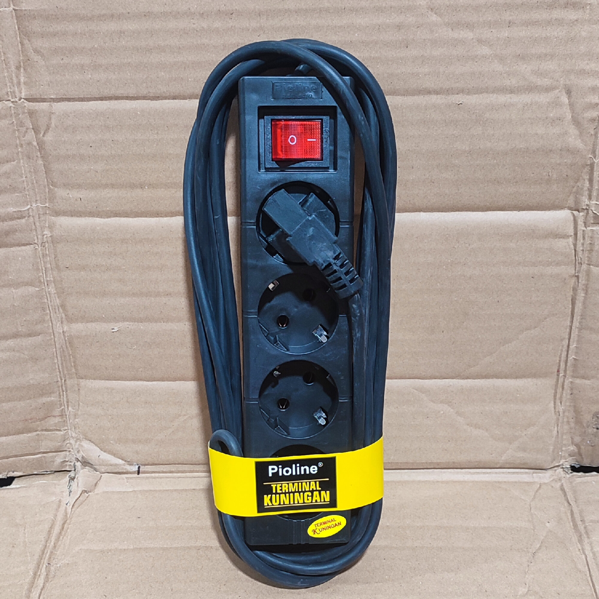 Stop kontak arde 4 lubang plus kabel 5 meter pioline black panther ...
