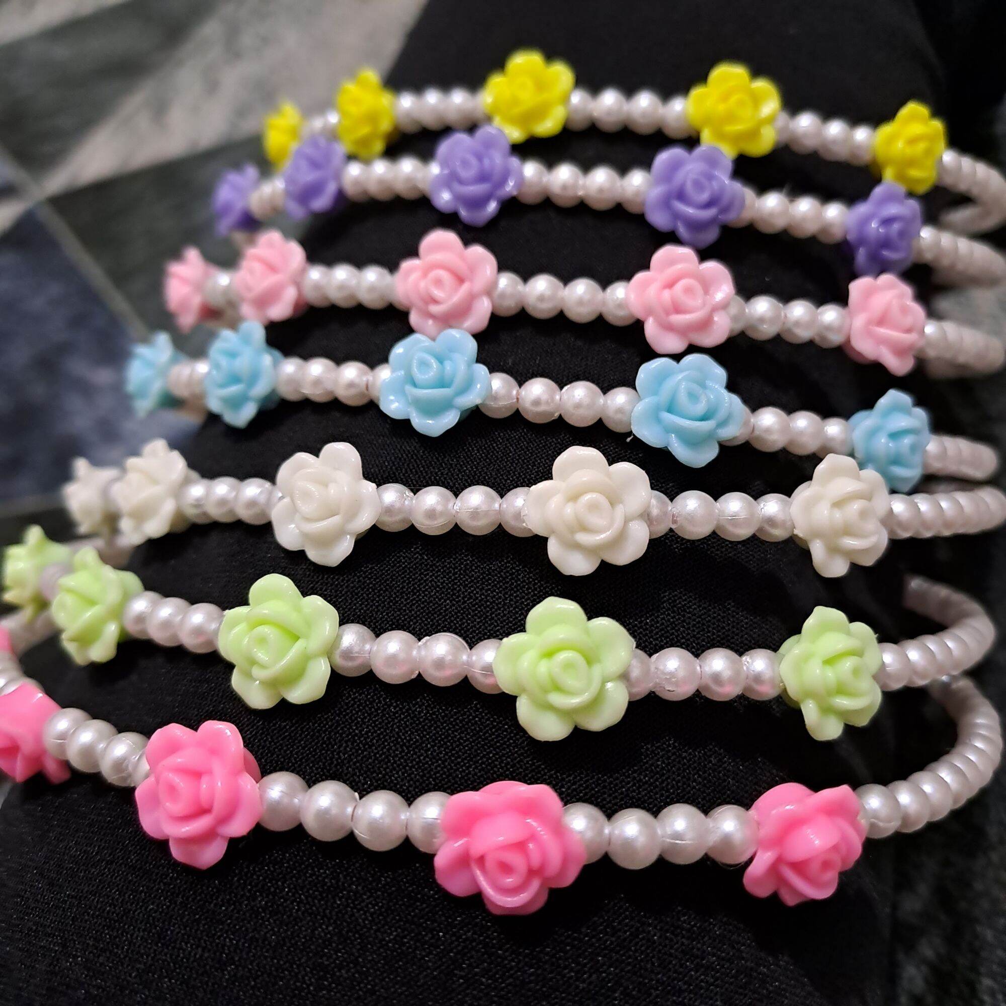 Bando mutiara viral // Bando mutiara kore motif bunga viral cantik ...