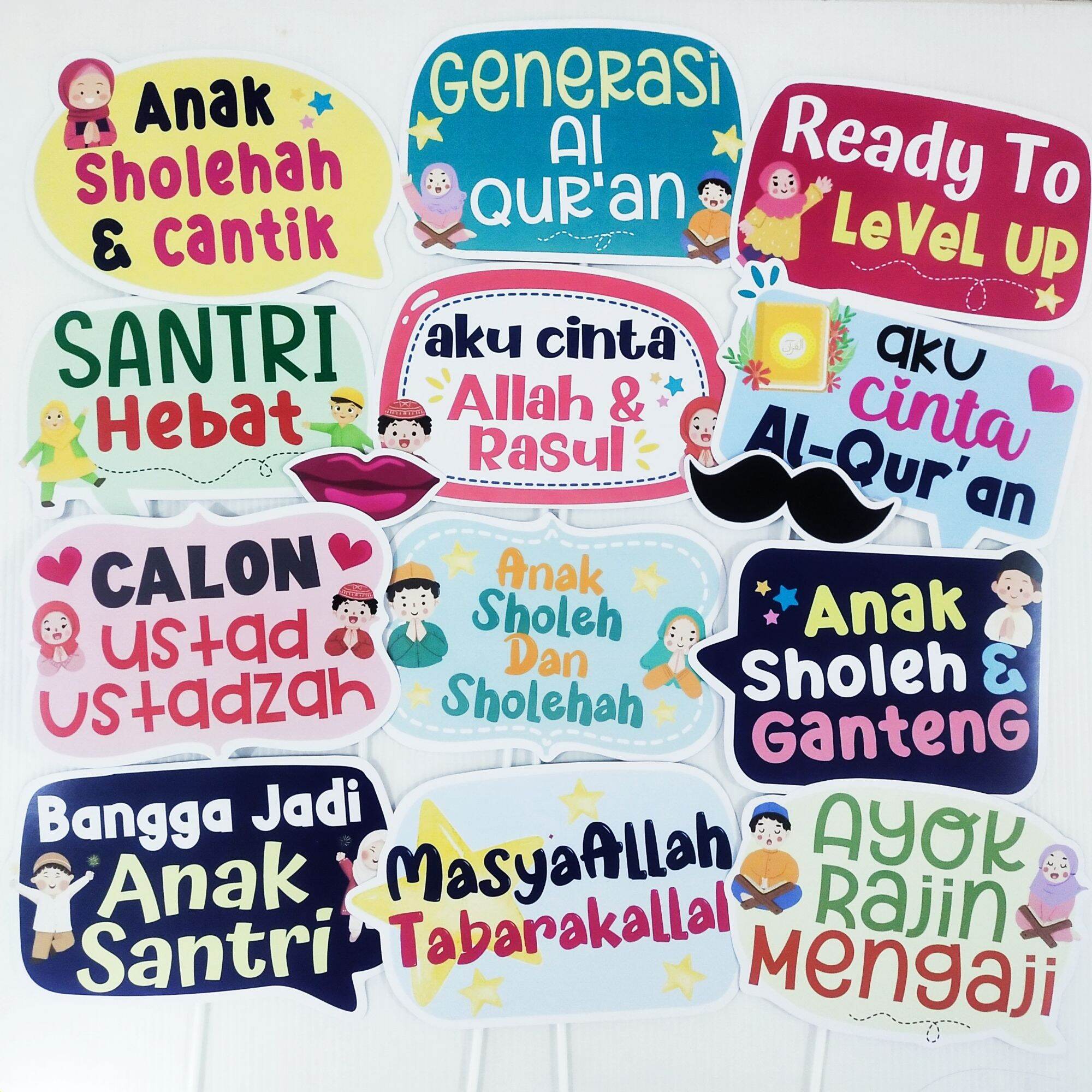 PROPS PHOTOBOOTH ANAK SANTRI ANAK MUSLIM HIASAN DEKORASI PESTA FOTO ...