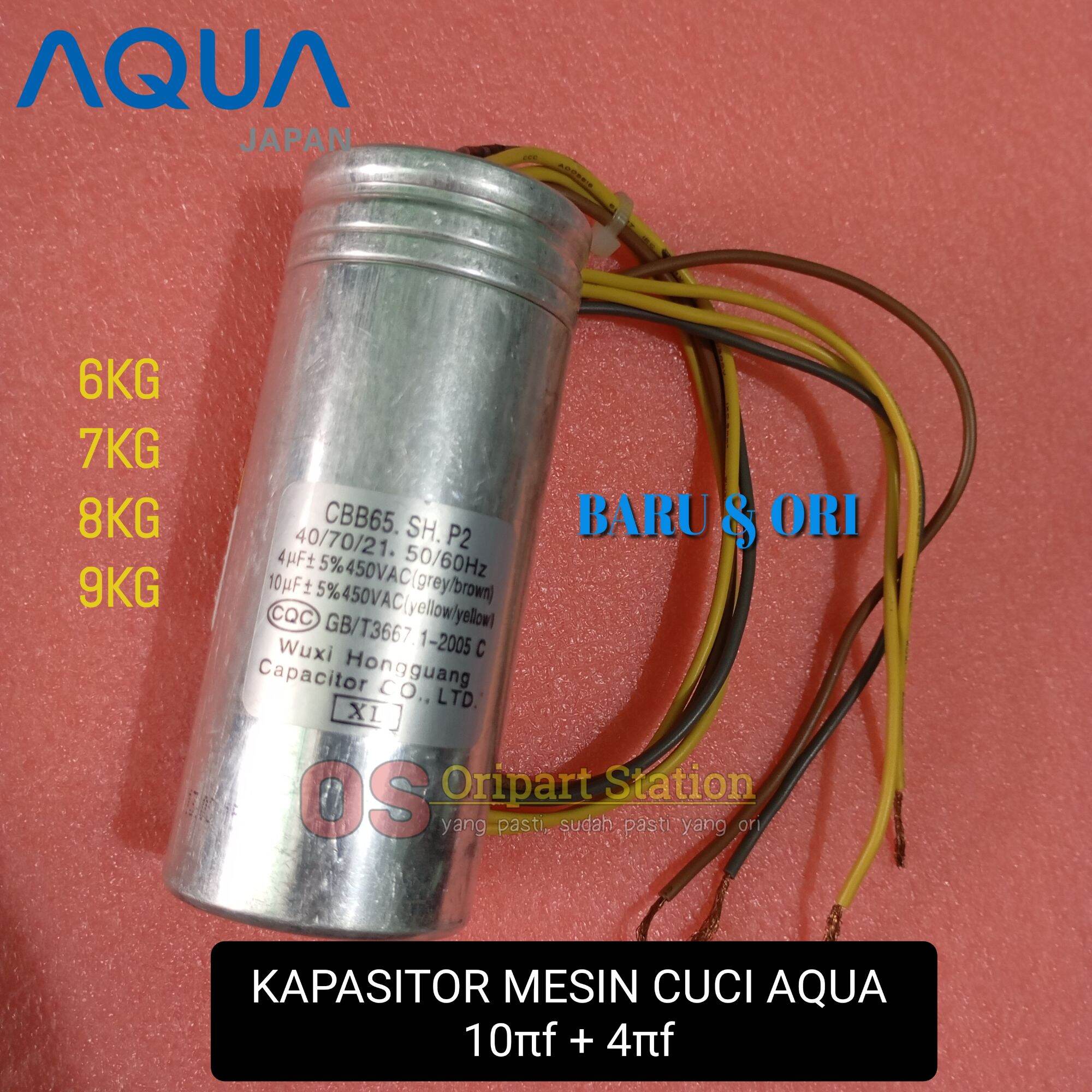 KAPASITOR CAPACITOR MESIN CUCI AQUA 2 TABUNG ORIGINAL | Lazada Indonesia