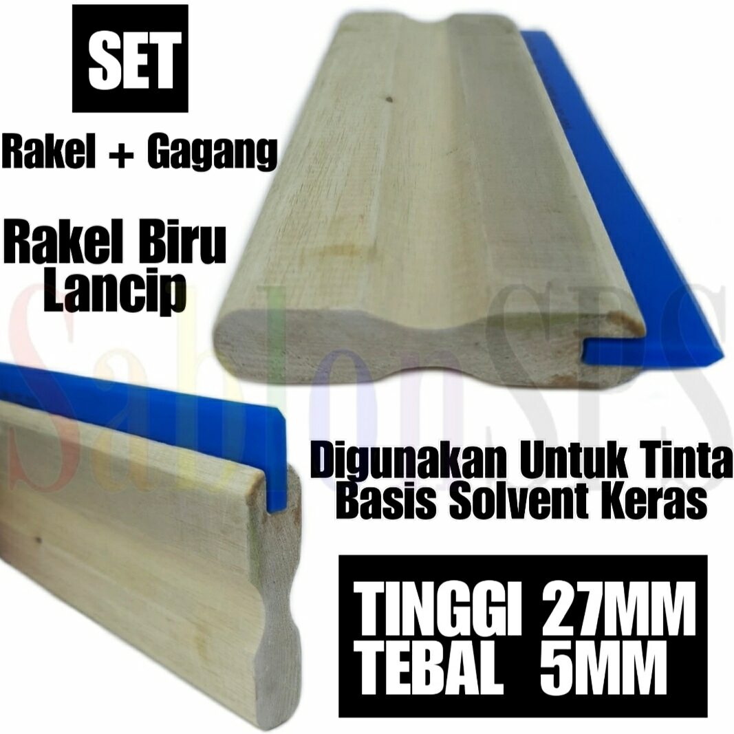 RAKEL SABLON BIRU TUA LANCIP KECIL 27MMX5MM SET GAGANG KAYU P. 20CM | Lazada Indonesia