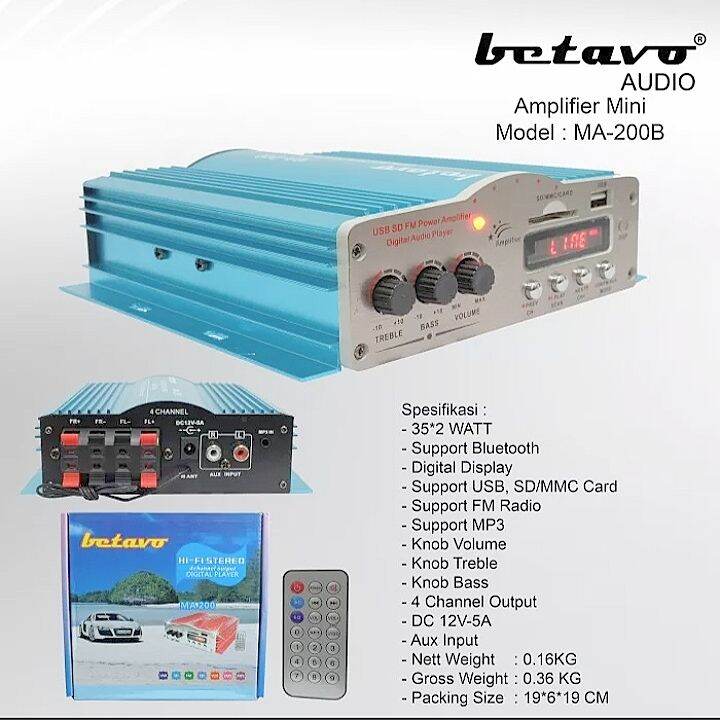 Power Amplifier Betavo Ma 200B Original Bluetooth | Lazada Indonesia