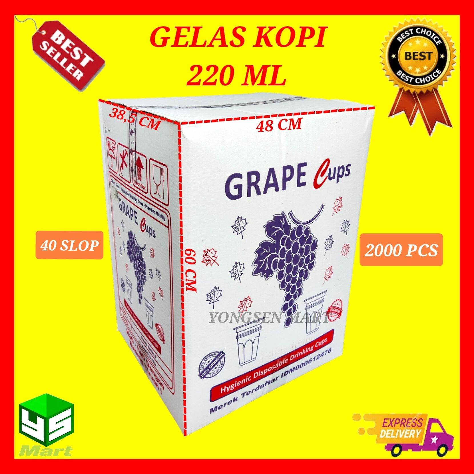 (1 DUS) Gelas aqua plastik kopi teh merk Grape Anggur 220ml | Lazada ...