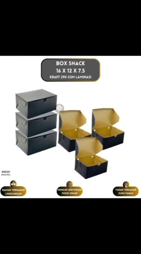 Snack Box 12x16 Laminasi Dus 12x16 Dus Snack 12x16 (Isi 10 Pcs-B2K221 ...