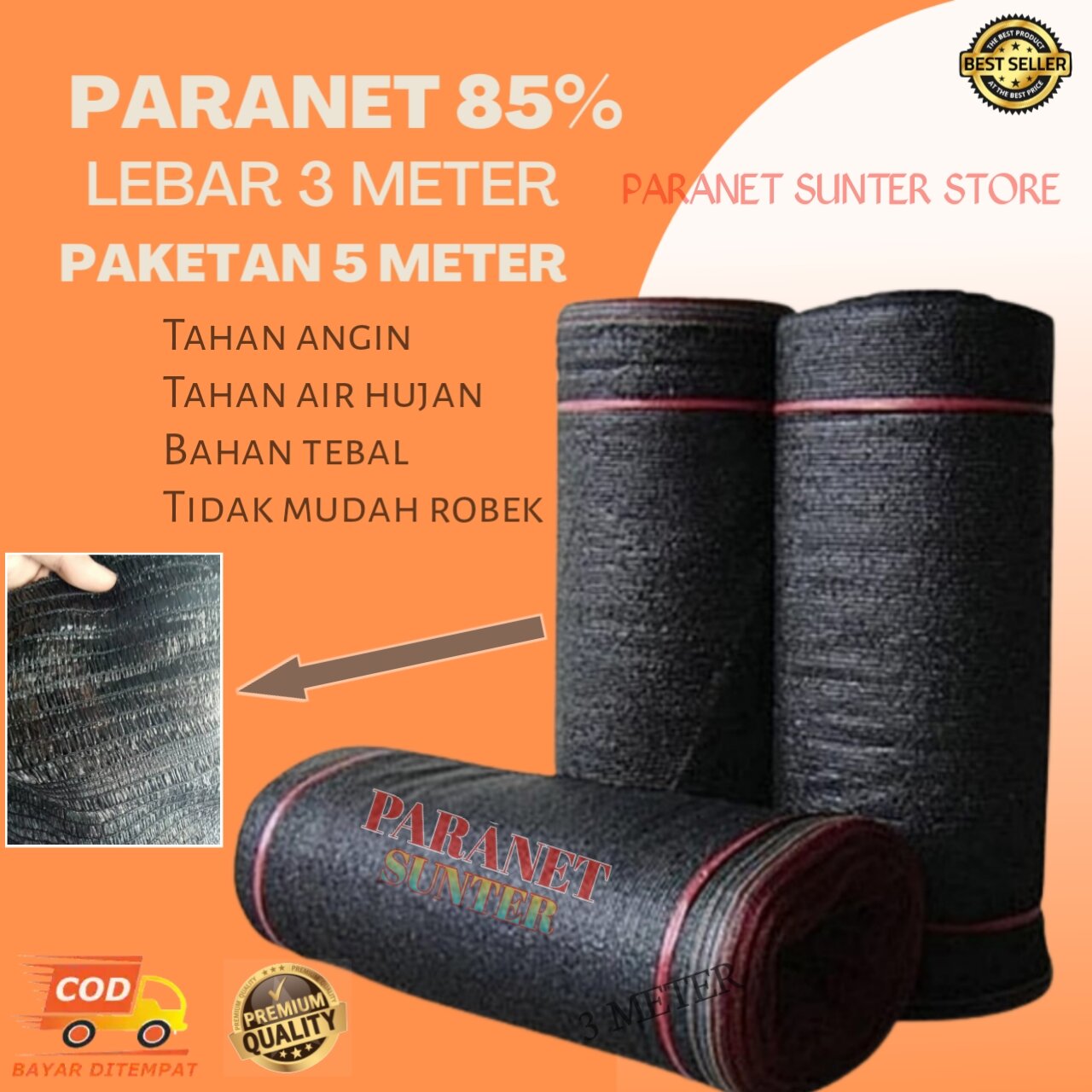 Paranet 85% lebar 3 meter x panjang 5 meter | Lazada Indonesia