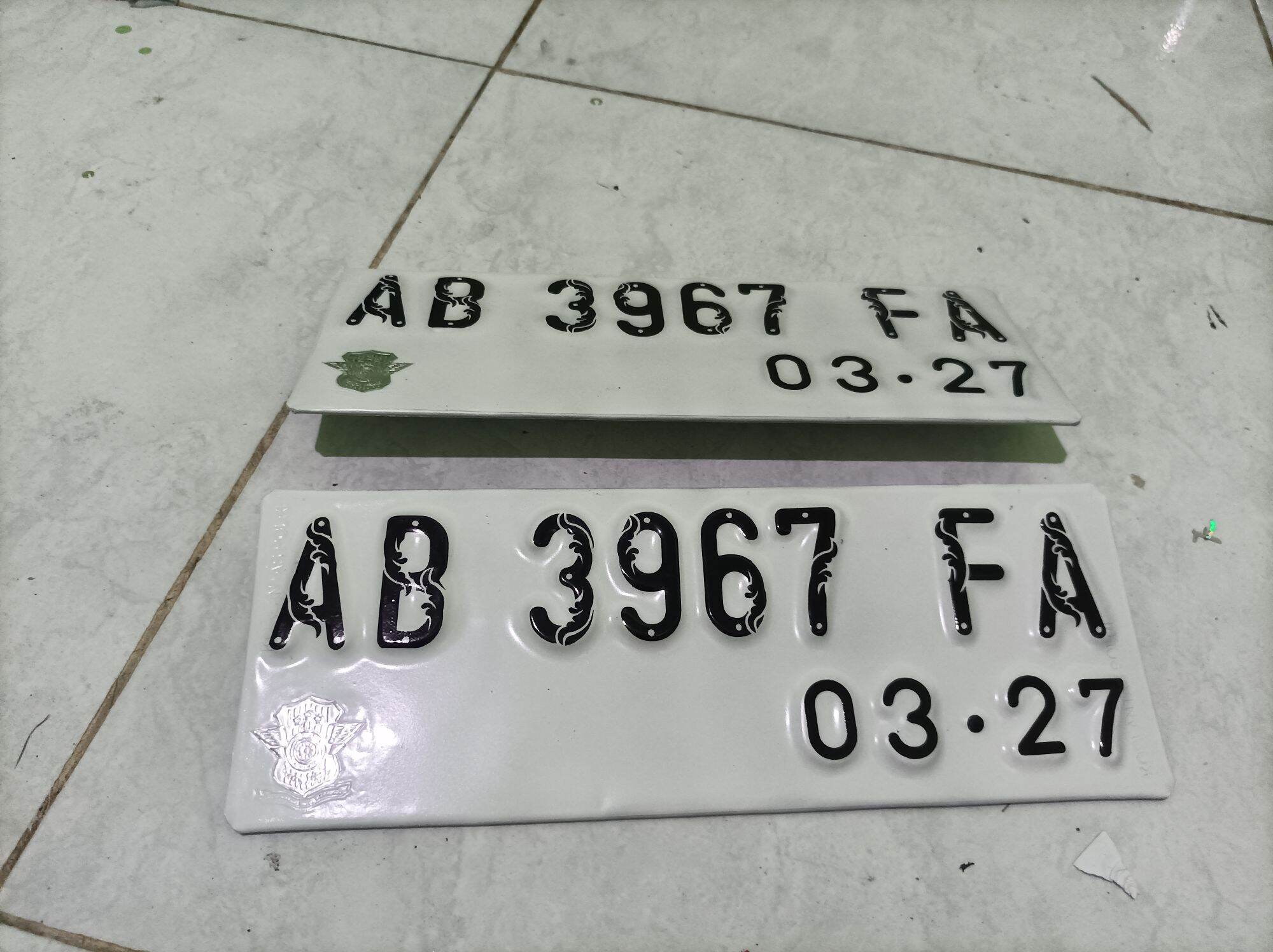 plat motor putih custom | Lazada Indonesia