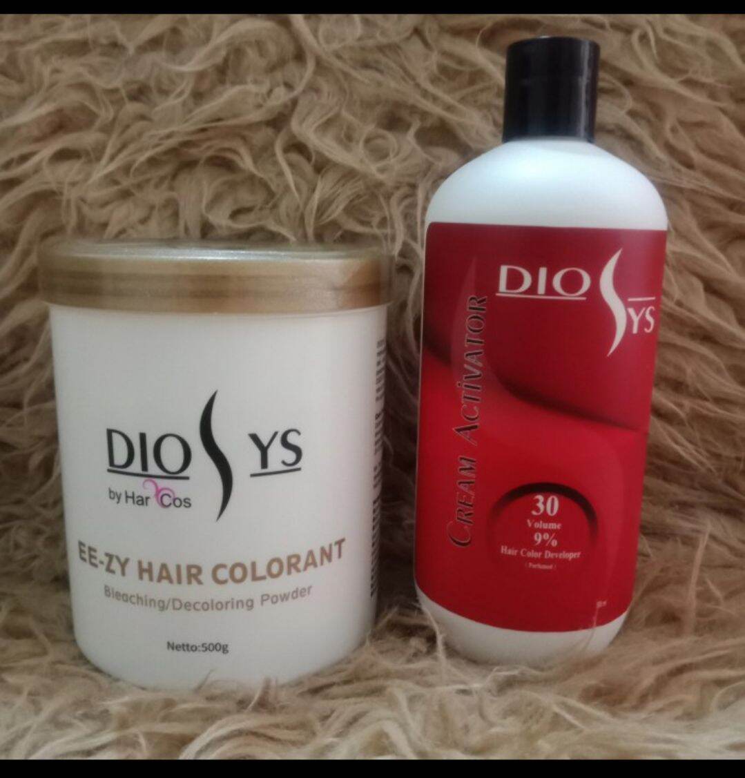 Paket Diosys Bleaching Decoloring Powder dan oxydant 9 Persen | Lazada ...
