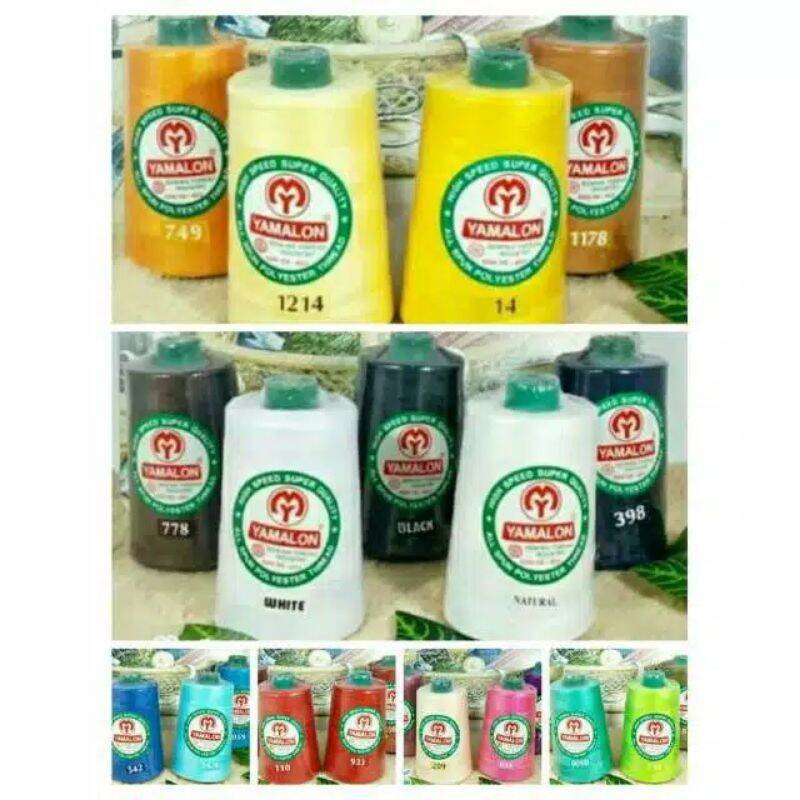 Benang Jahit Yamalon 40/2 5000 yard Gulungan Besar 1 Roll benang obras ...