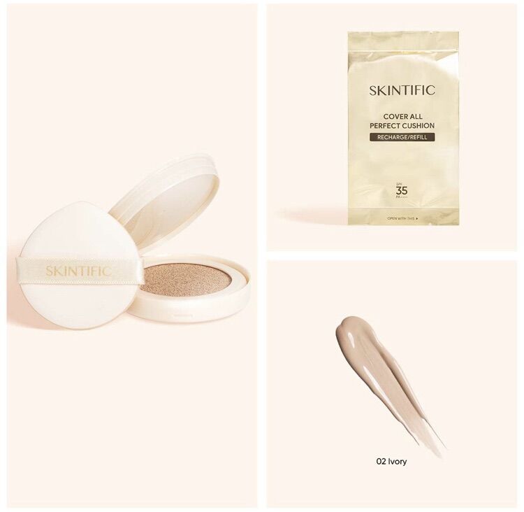 SKINTIFIC Cushion High Coverage Poreless & Flawless Foundation 24H Long ...