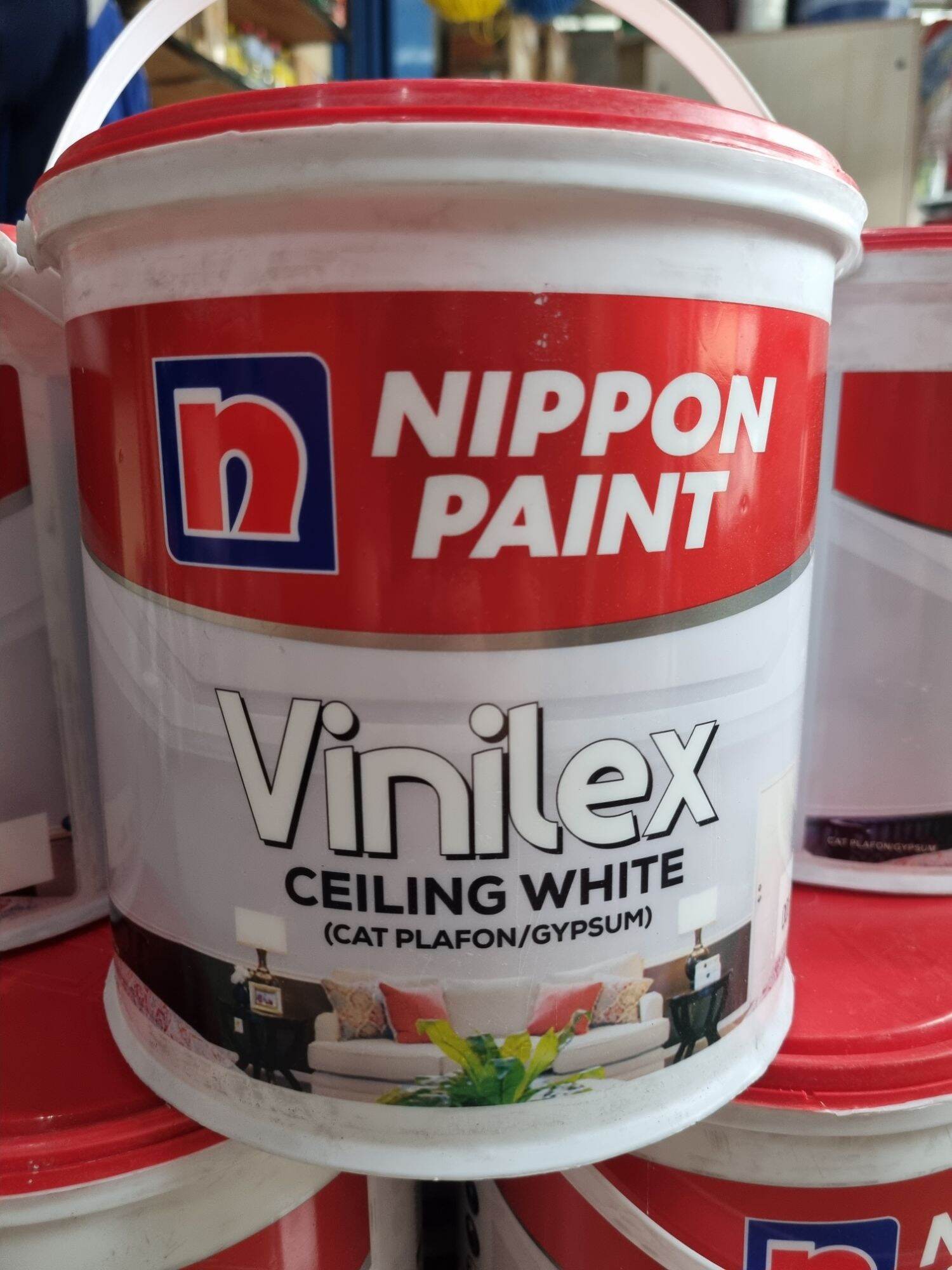 Vinilex ceiling white 5 kg cat plafon / gypsum nippon paint | Lazada ...