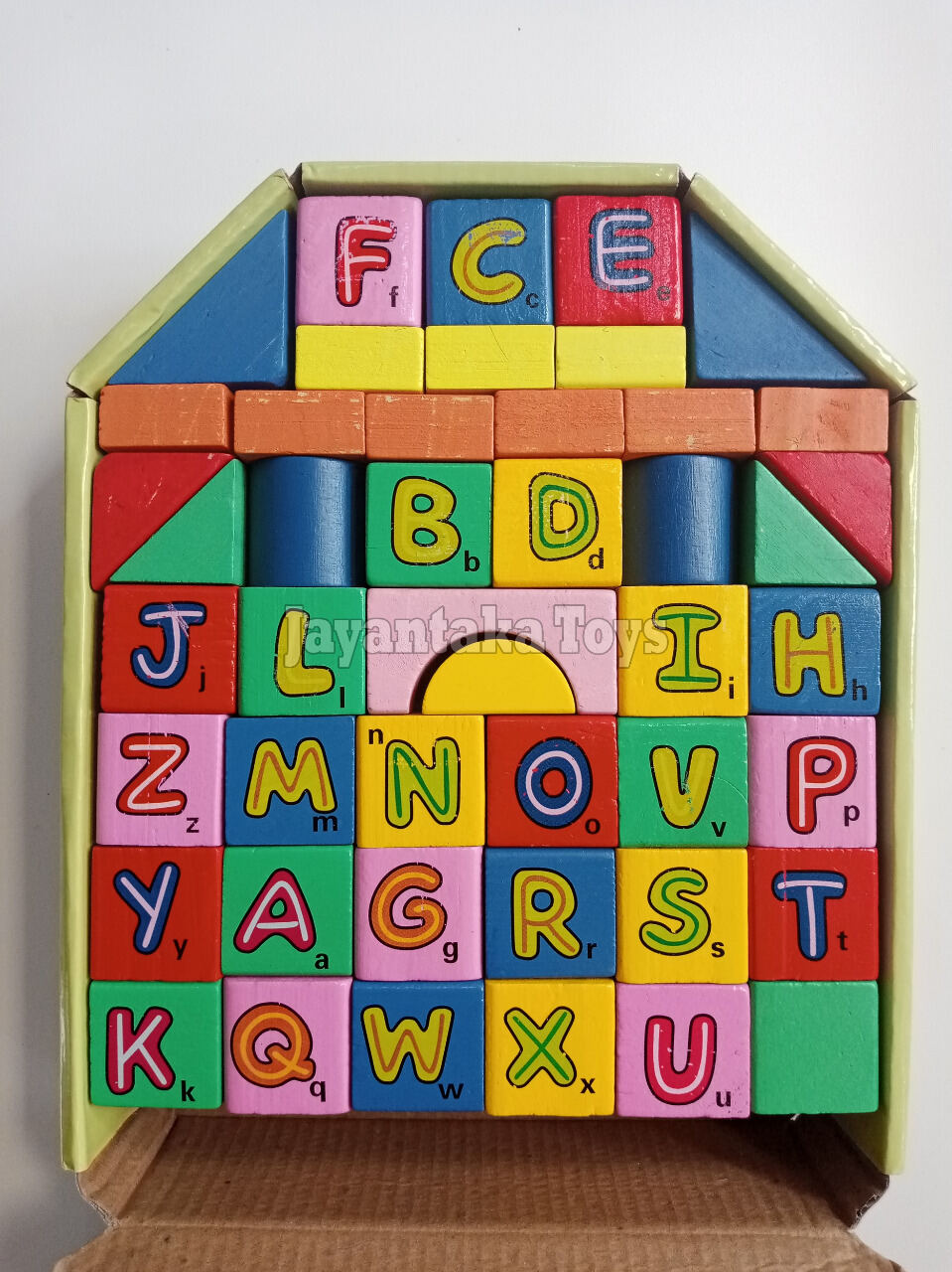 Bulding blok kayu isi 46 pcs edukasi | Lazada Indonesia