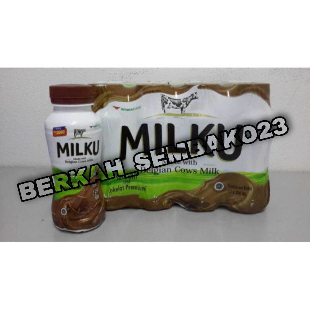 MILKU SUSU UHT COKLAT dan STRAWBERRY 200 ml (1 DUS-12 pcs) | Lazada ...