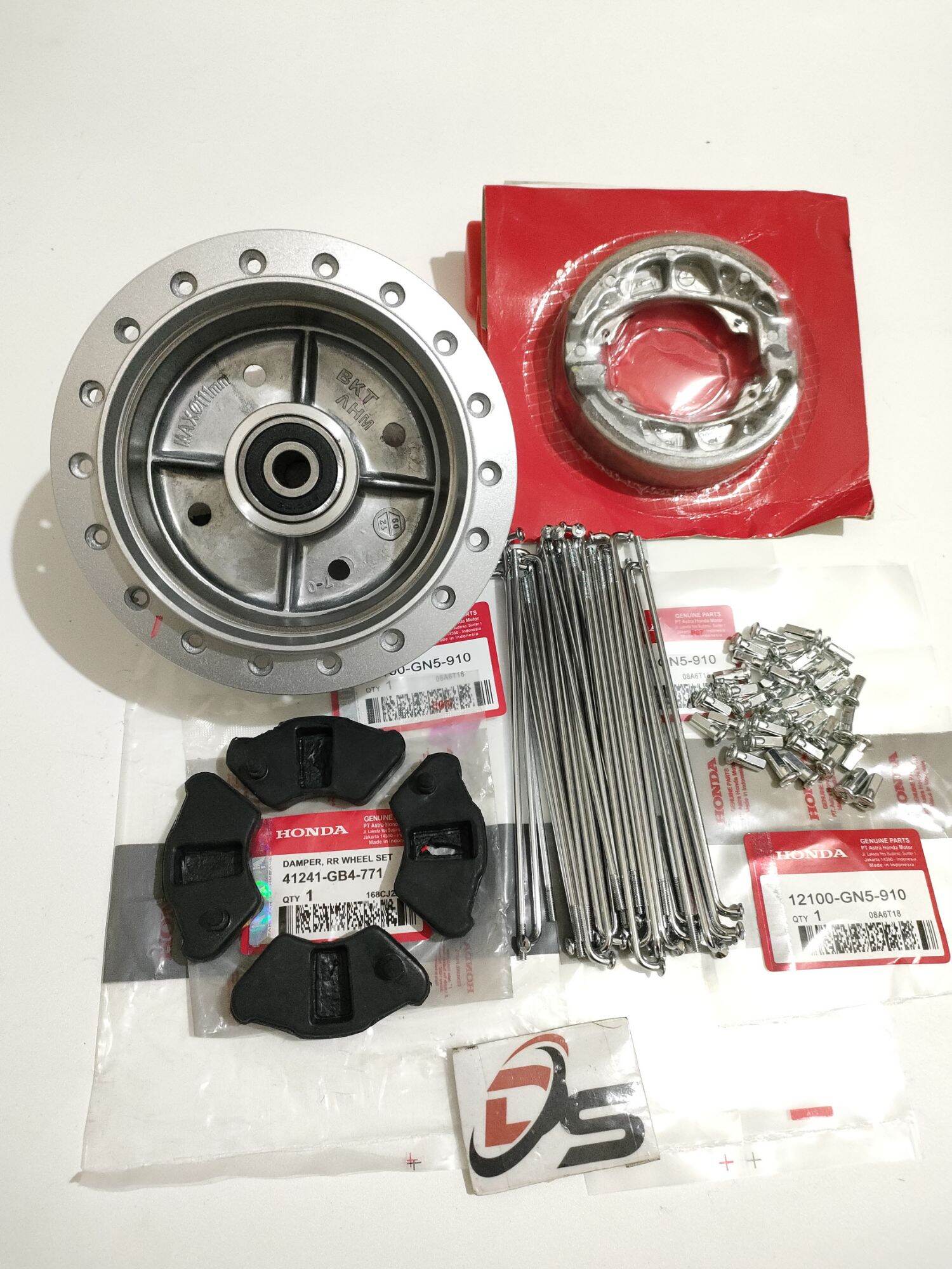 trombol belakang Gn5 set jari jari+Kampas rem karet tromol grand ...