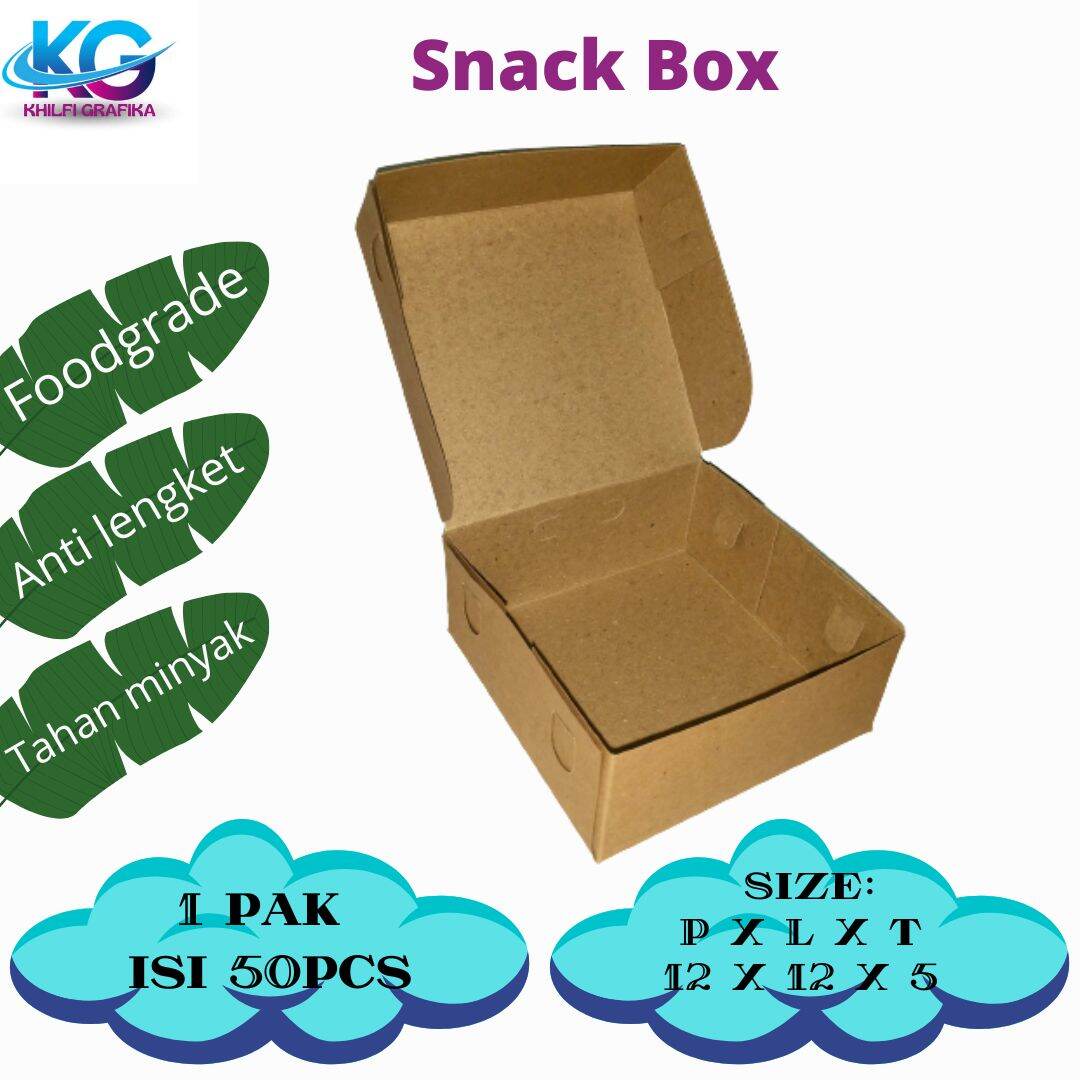 Khilfi grafika - SNACK BOX ( ISI 50 ) DUS KOTAK SNACK KUE COKLAT POLOS ...