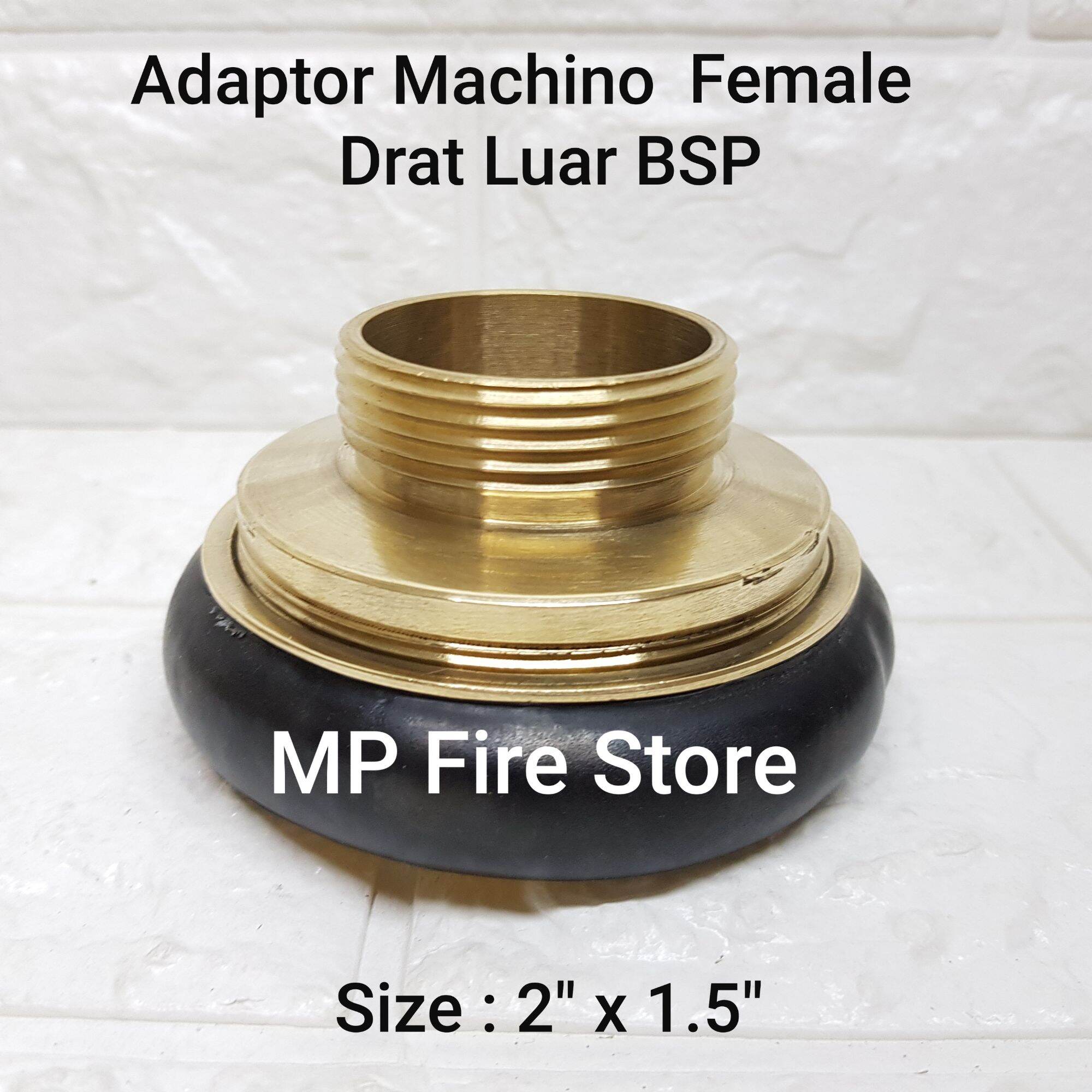 ADAPTOR PEMADAM MACHINO FEMALE 2 in x 1.5 in DRAT LUAR BSP KUNINGAN ...