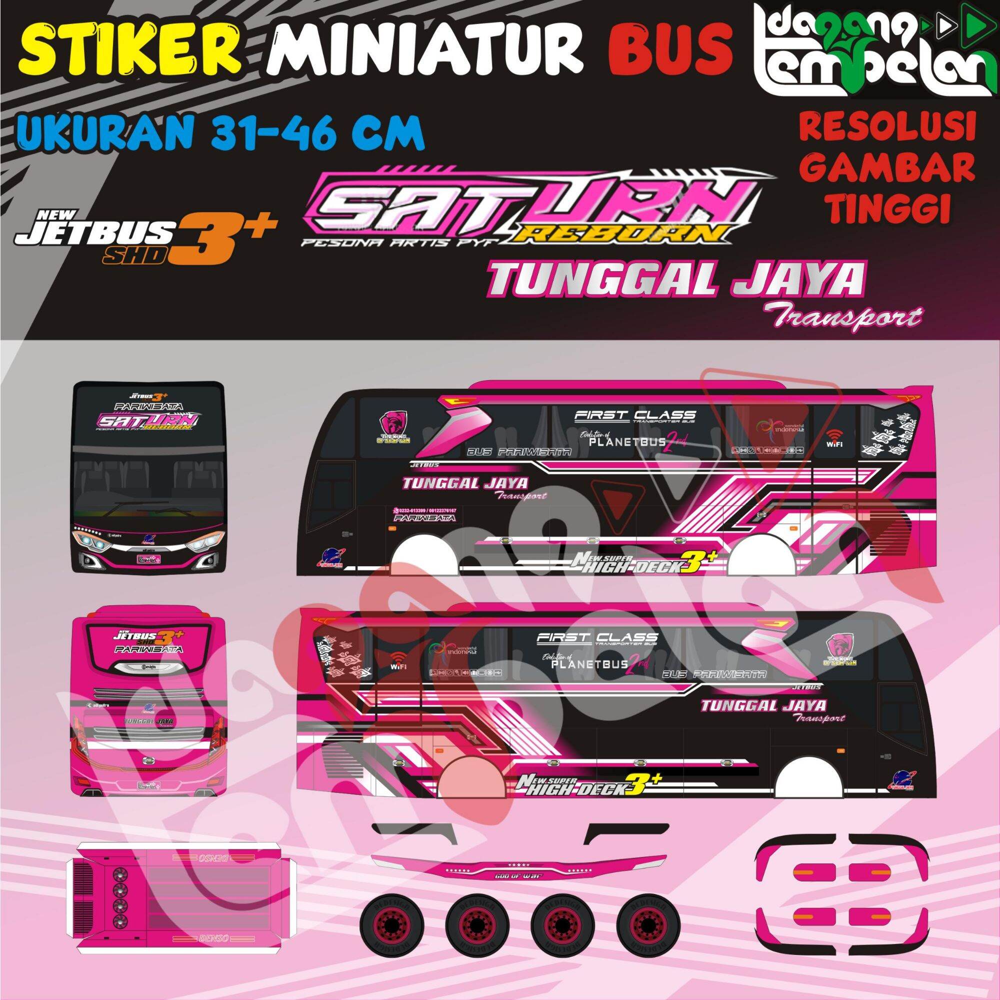 Stiker Miniatur Bus Mooneyes | Armagedon | Saturn Pink | Lazada Indonesia