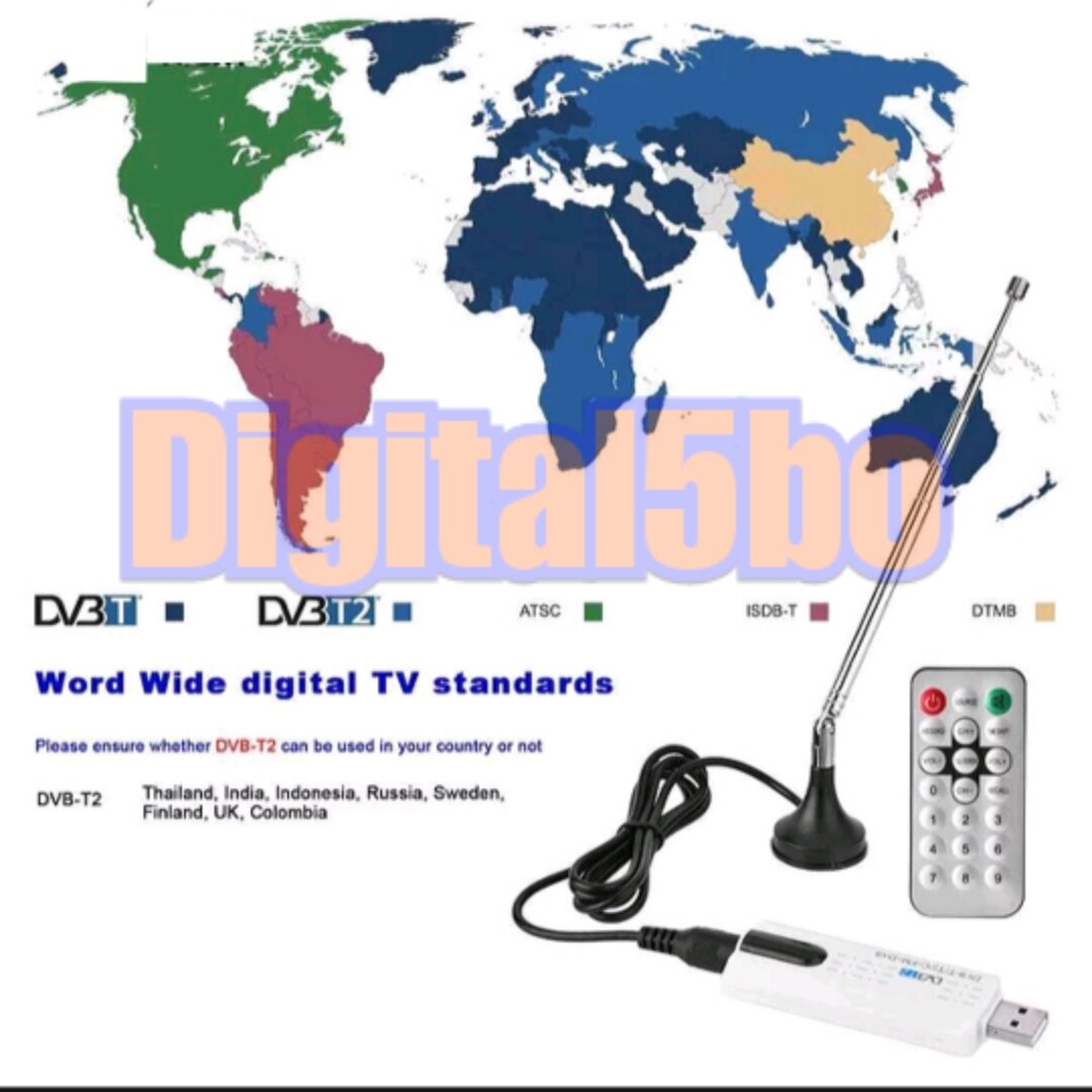 TV Tuner DVB-T2 USB Stick penerima TV Digital di PC Laptop | Lazada ...